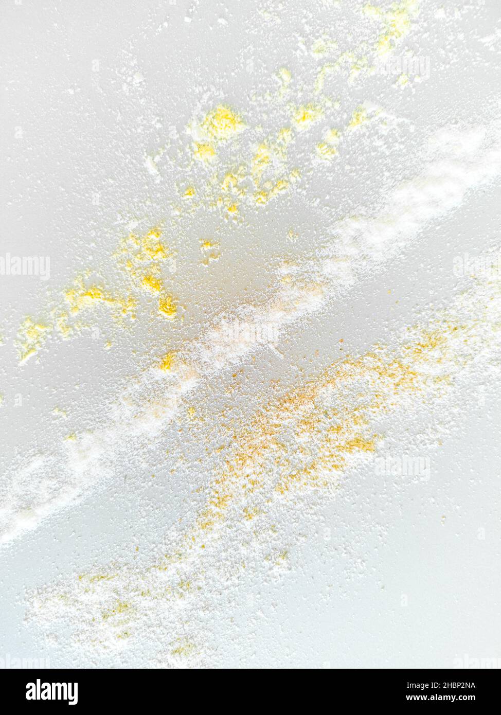 Different varieties of flour of different colors on the table Stock ...