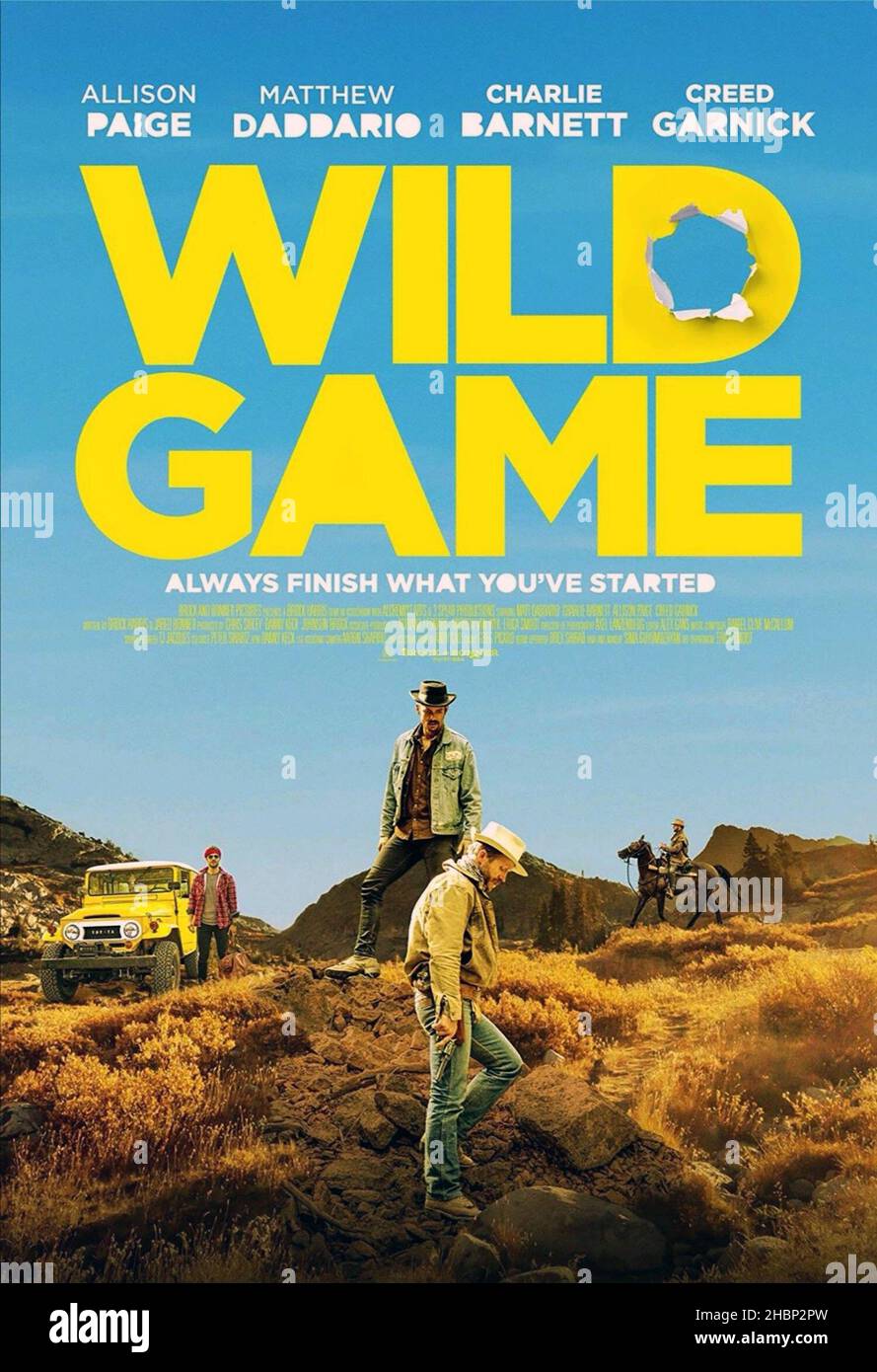 WILD GAME, poster, from left: Matthew Daddario, Charlie Barnett, Creed ...
