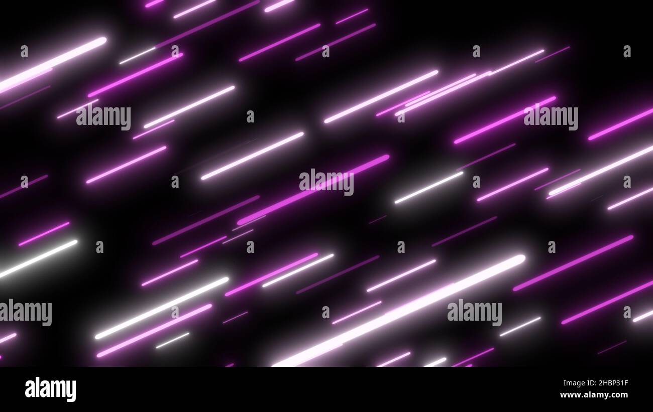 Pink flying neon lights abstract background. Bright neon line designed ...