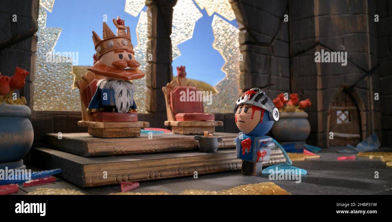 CROSSING SWORDS, from left: King Merriman (voice: Luke Evans), Patrick ...