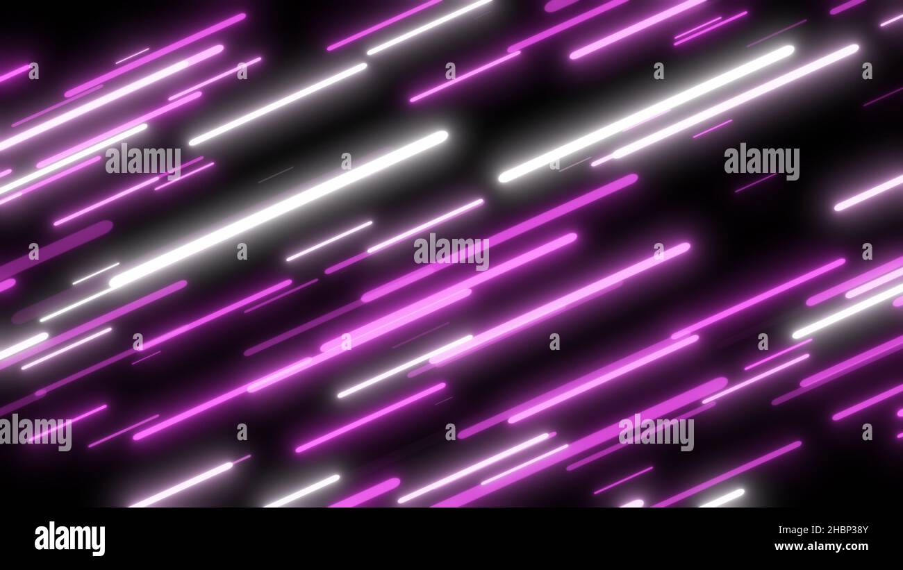 Pink flying neon lights abstract background. Bright neon line designed ...