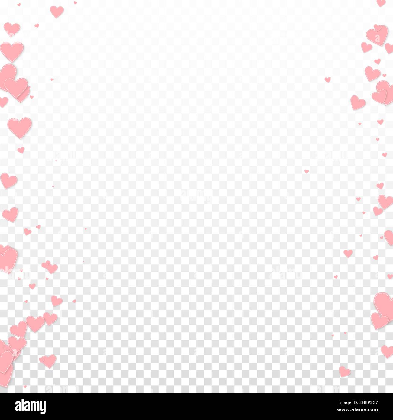 Pink heart love confettis. Valentine's day borders overwhelming ...