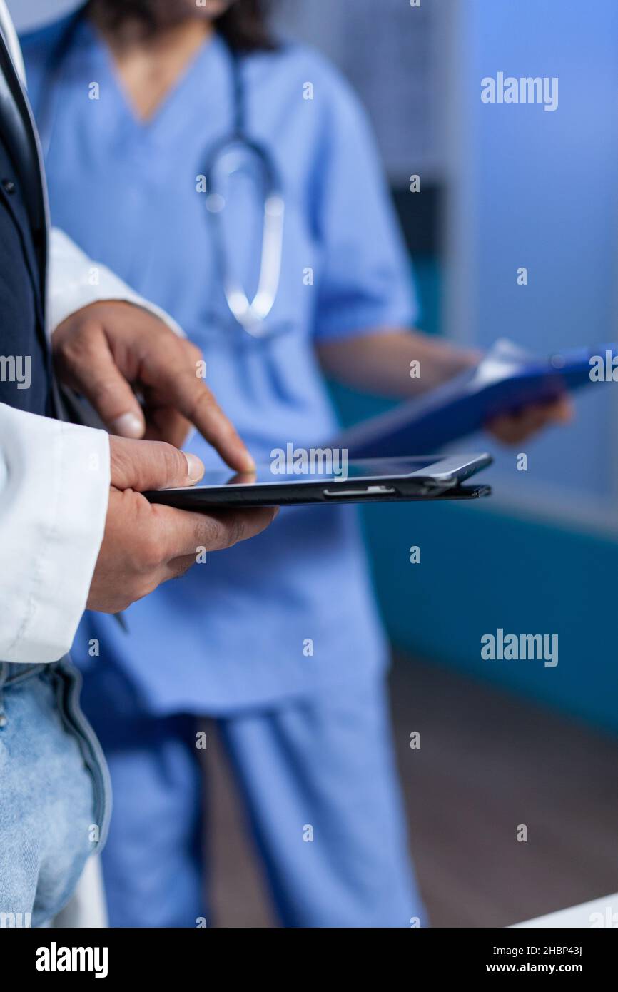 Doctor nurse with touch screen hi-res stock photography and images - Alamy