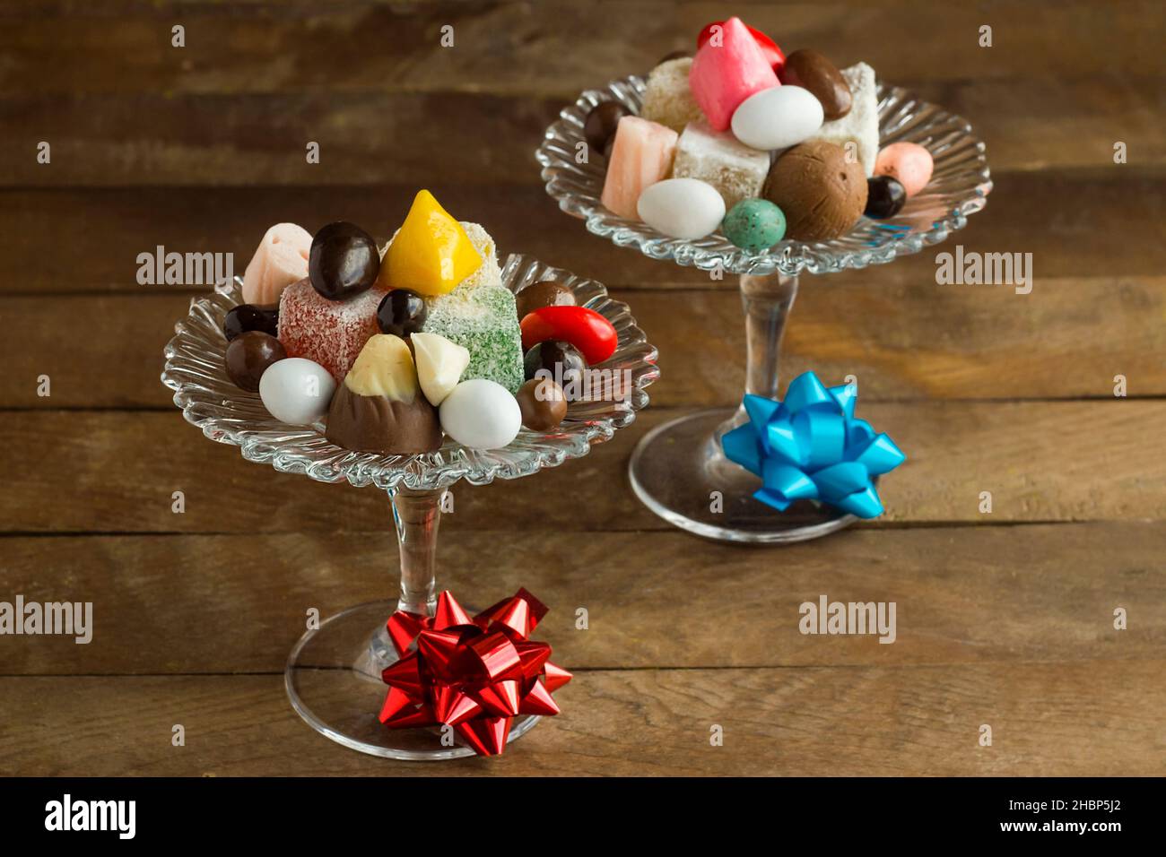 Traditional Turkish mixed candies,chocolate, and delights in stylish ...