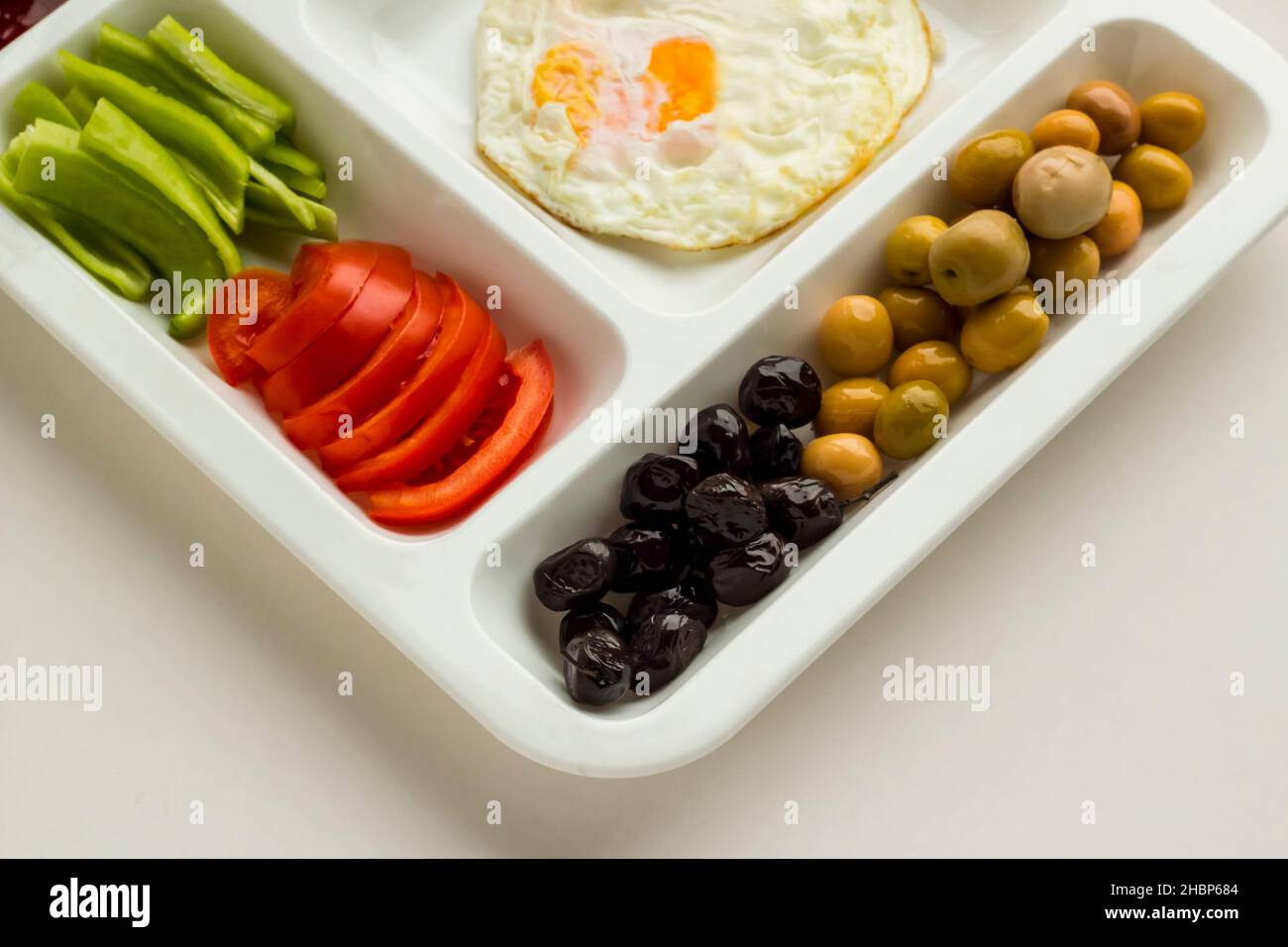 Traditional Turkish Breakfast with cheese, salami, pepper, jam, egg ...