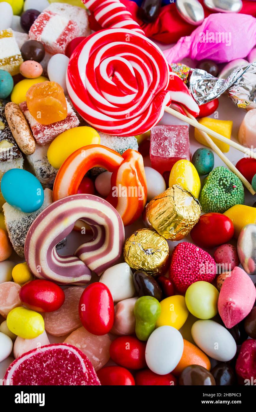 Colorful,many candies various mixed,background.Conceptual image for ...