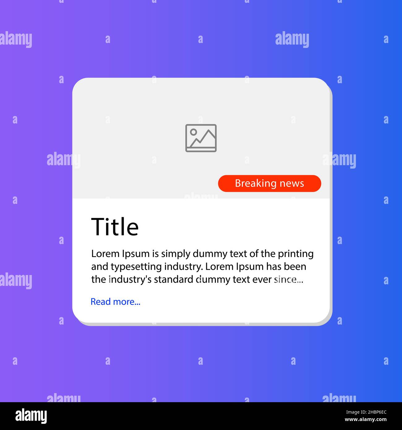 A news or article card for a website. Web interface template. User ...