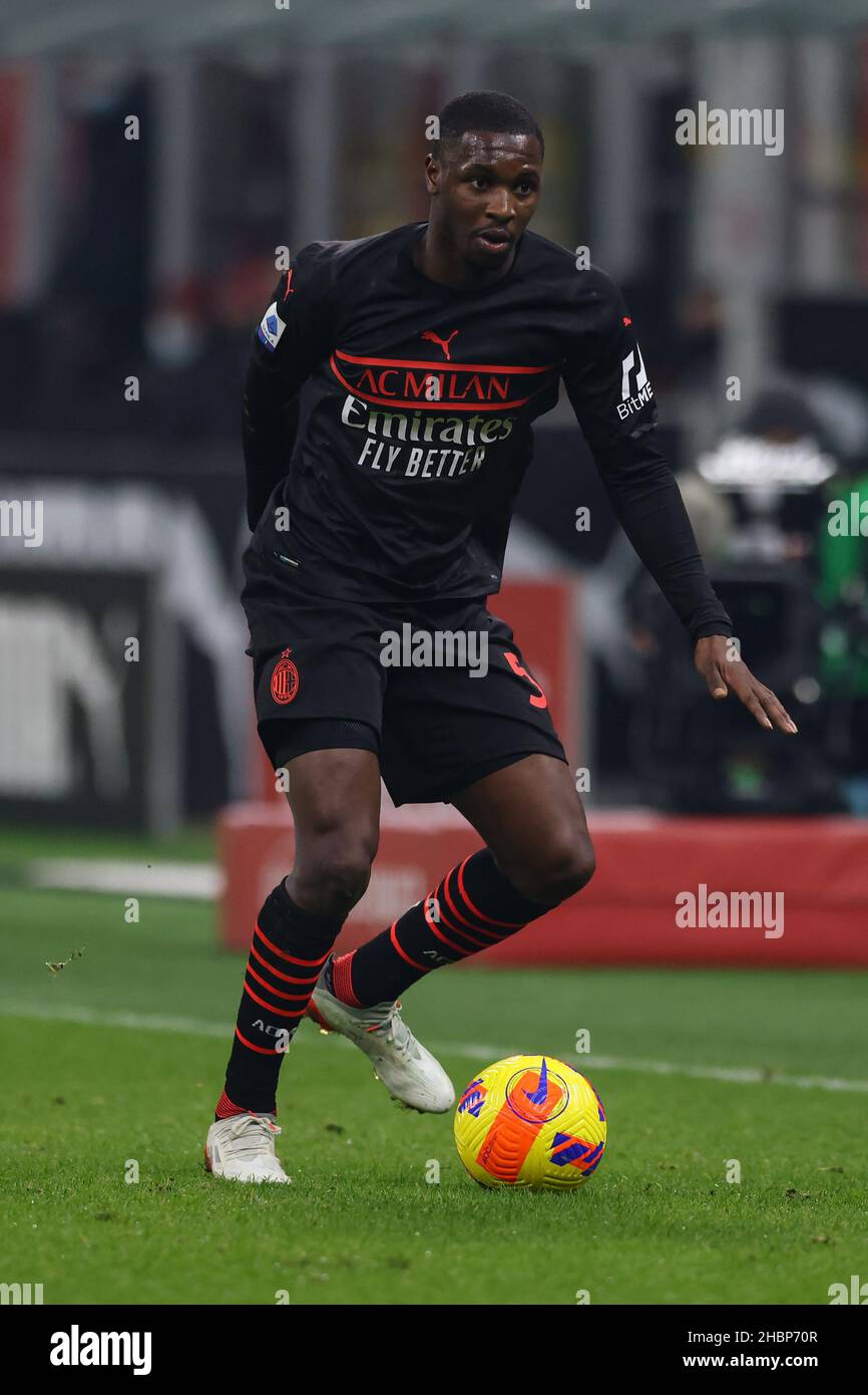 Milan, Italy. 19th Dec, 2021. Fode Ballo-Toure of AC Milan during the Serie A match at Giuseppe ...