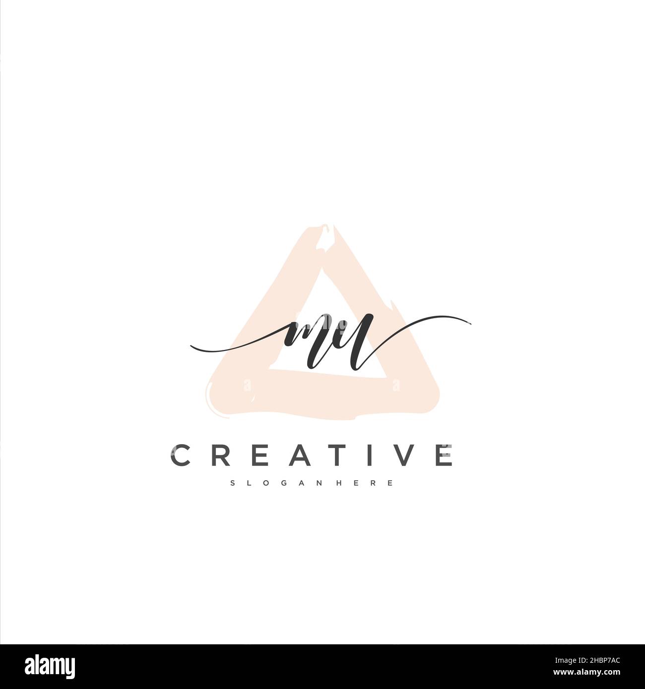 MU Initial handwriting minimalist geometric logo template vector art ...