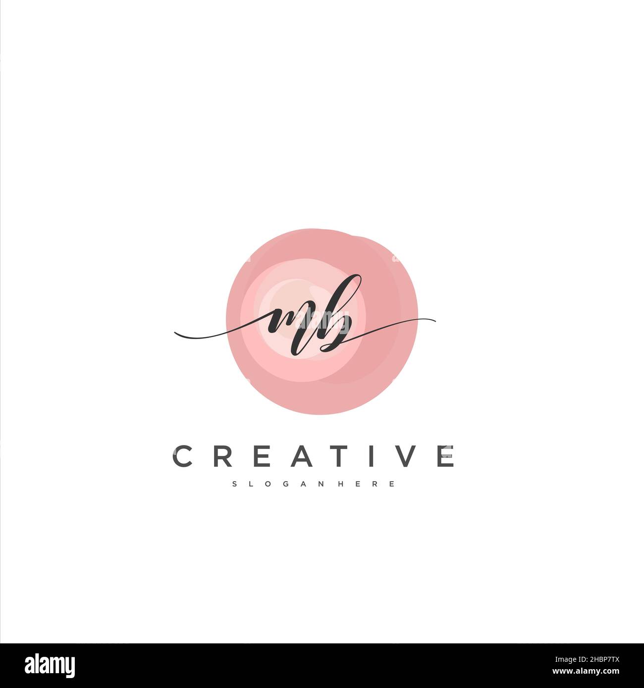 MB Initial handwriting minimalist geometric logo template vector art ...