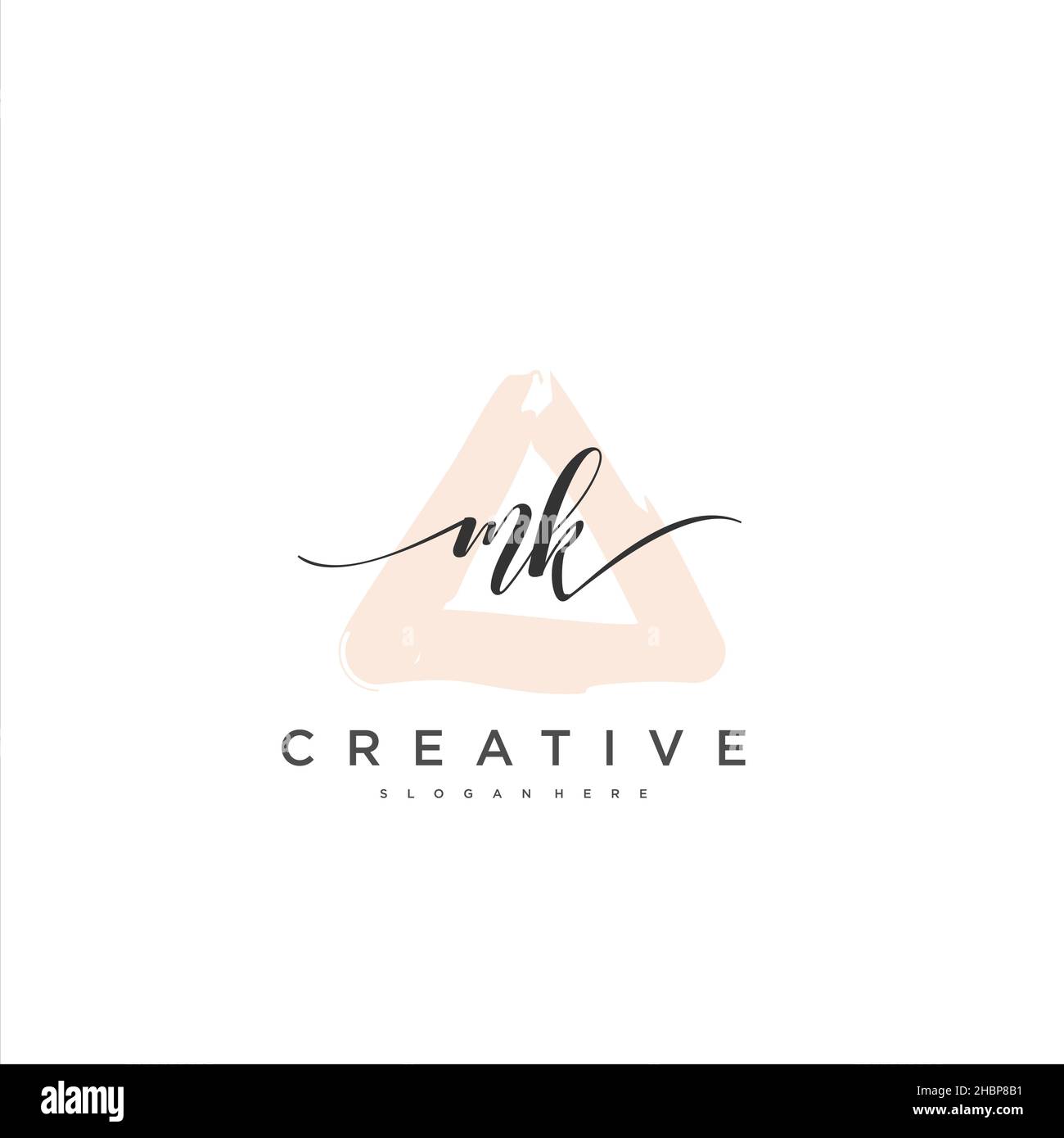MK Initial handwriting minimalist geometric logo template vector art ...