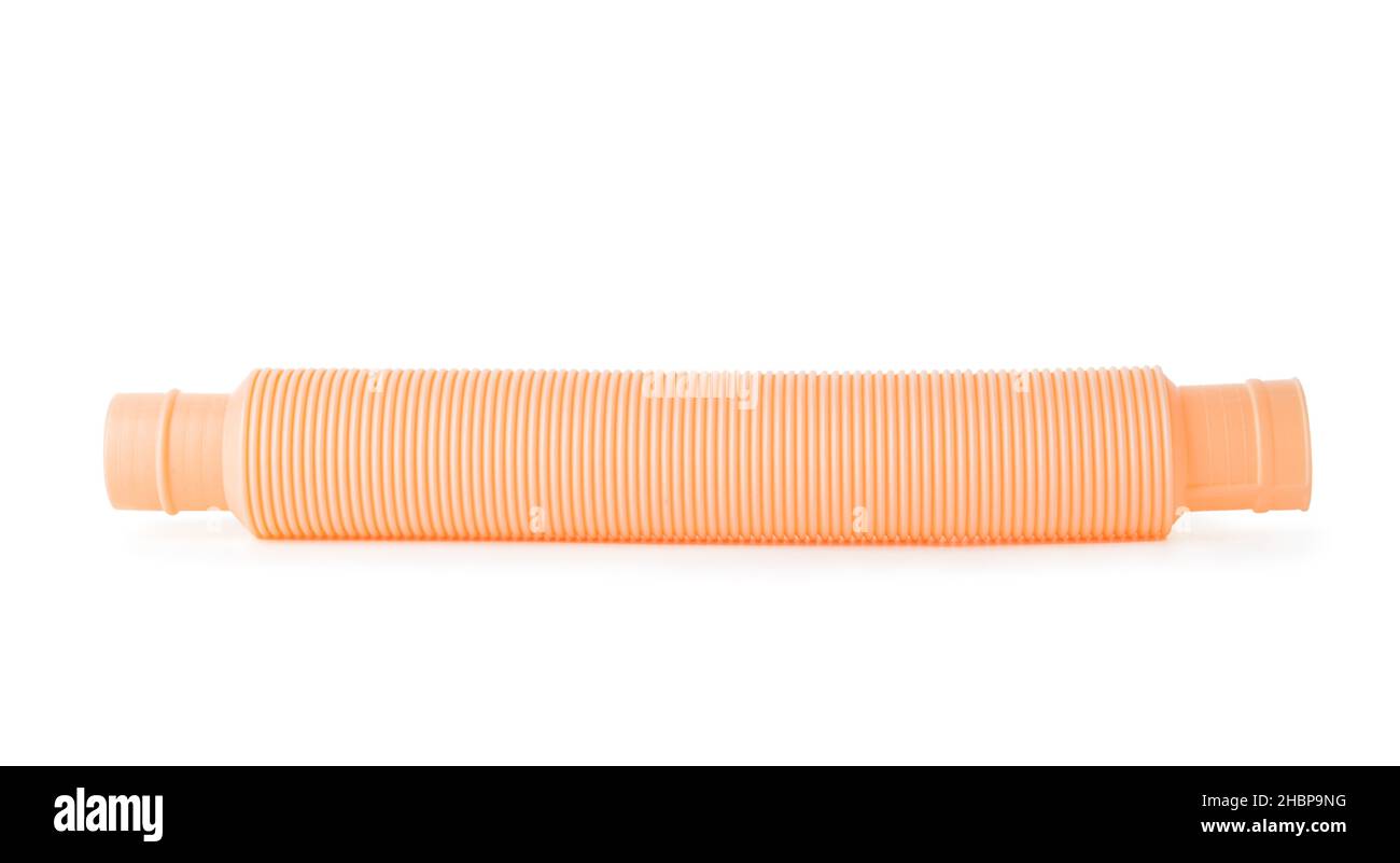 Orange Pop Tube on white background Stock Photo - Alamy