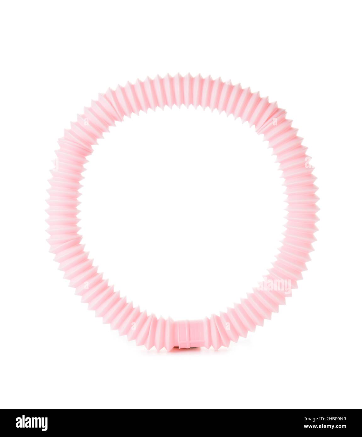 Circle made of pink Pop Tube on white background Stock Photo - Alamy