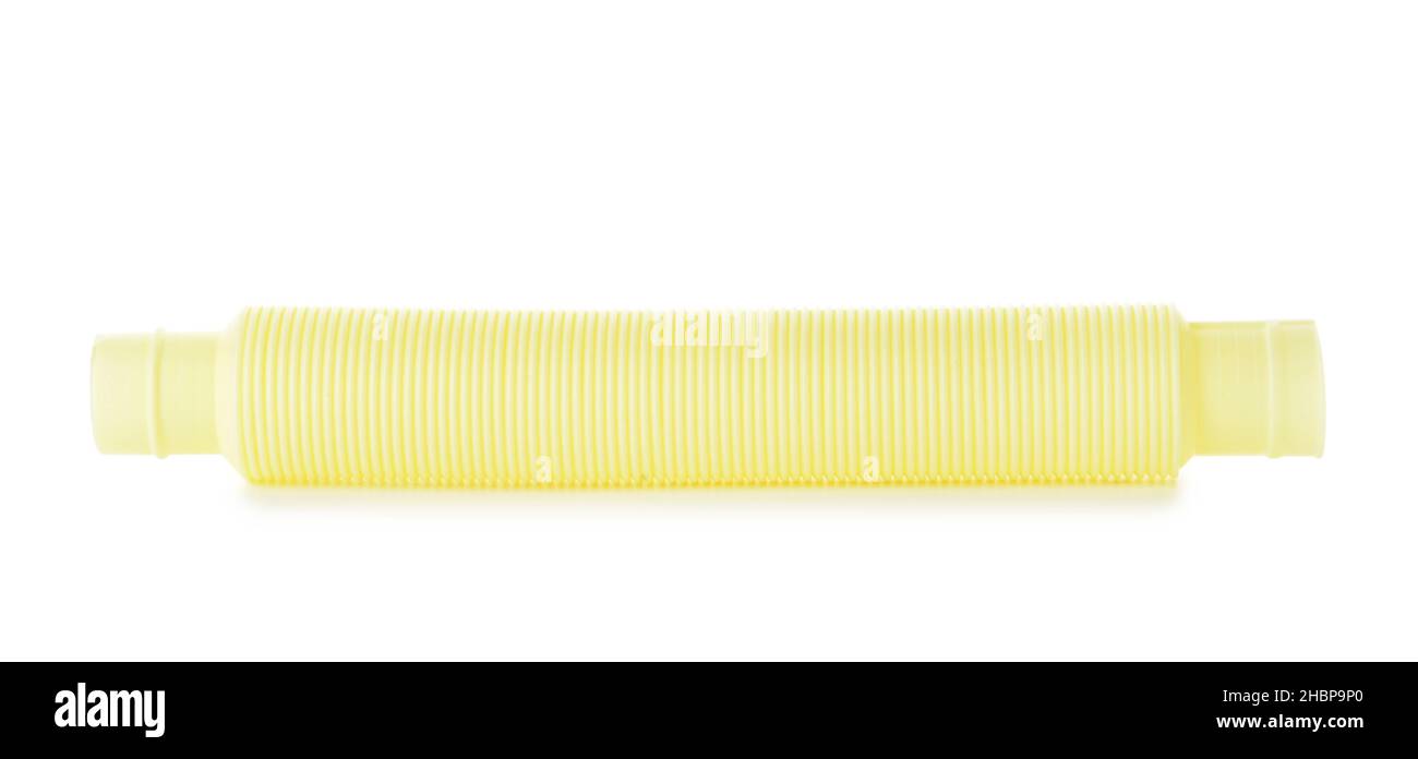 Yellow Pop Tube on white background Stock Photo - Alamy