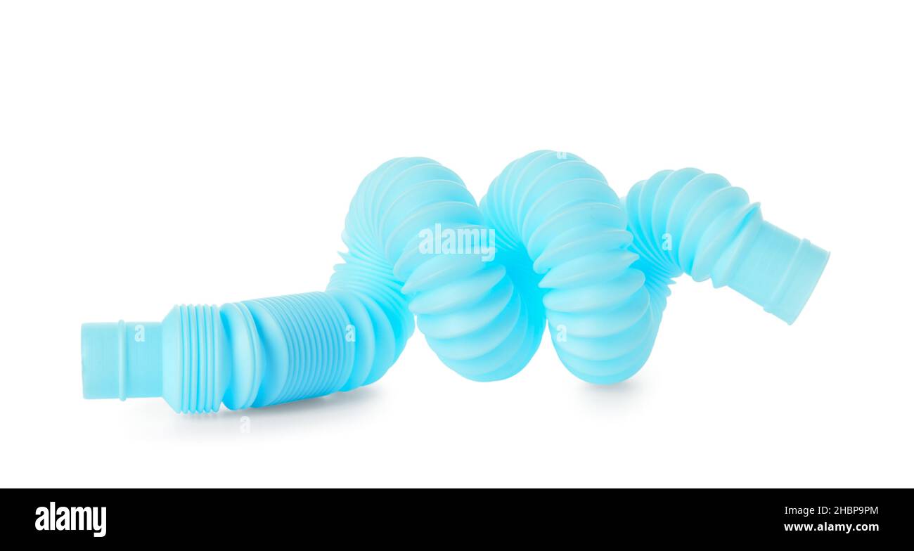 Blue Pop Tube on white background Stock Photo - Alamy