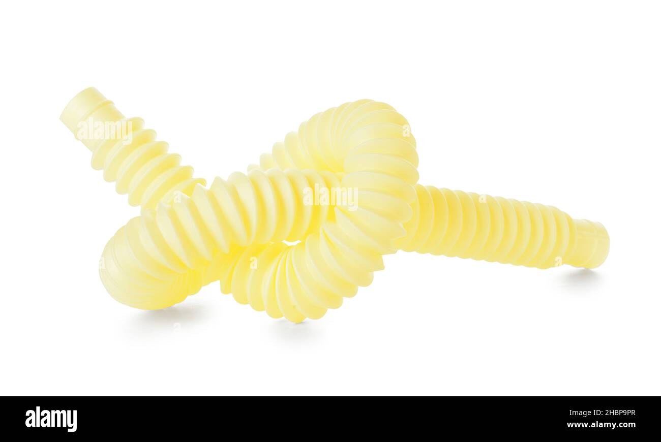 Yellow Pop Tube on white background Stock Photo - Alamy