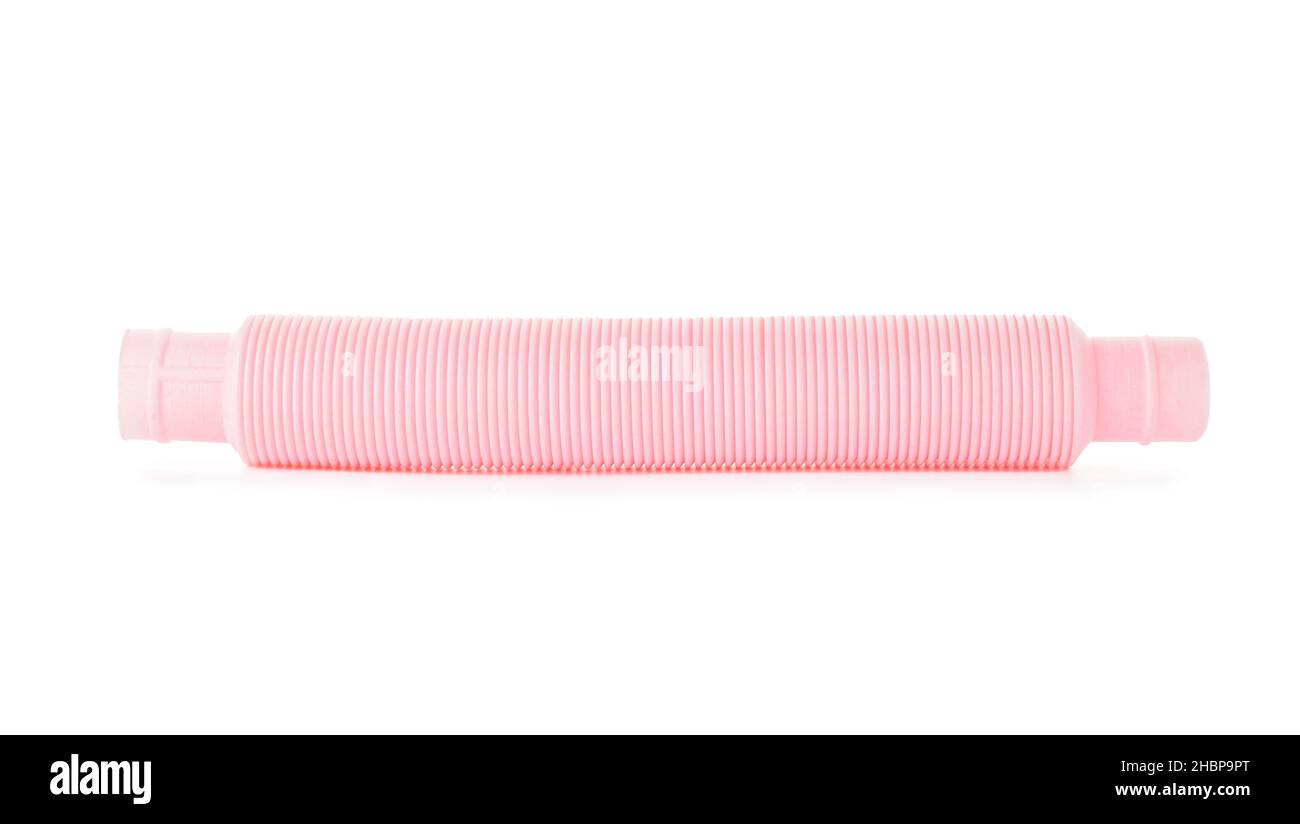 Pink Pop Tube on white background Stock Photo - Alamy