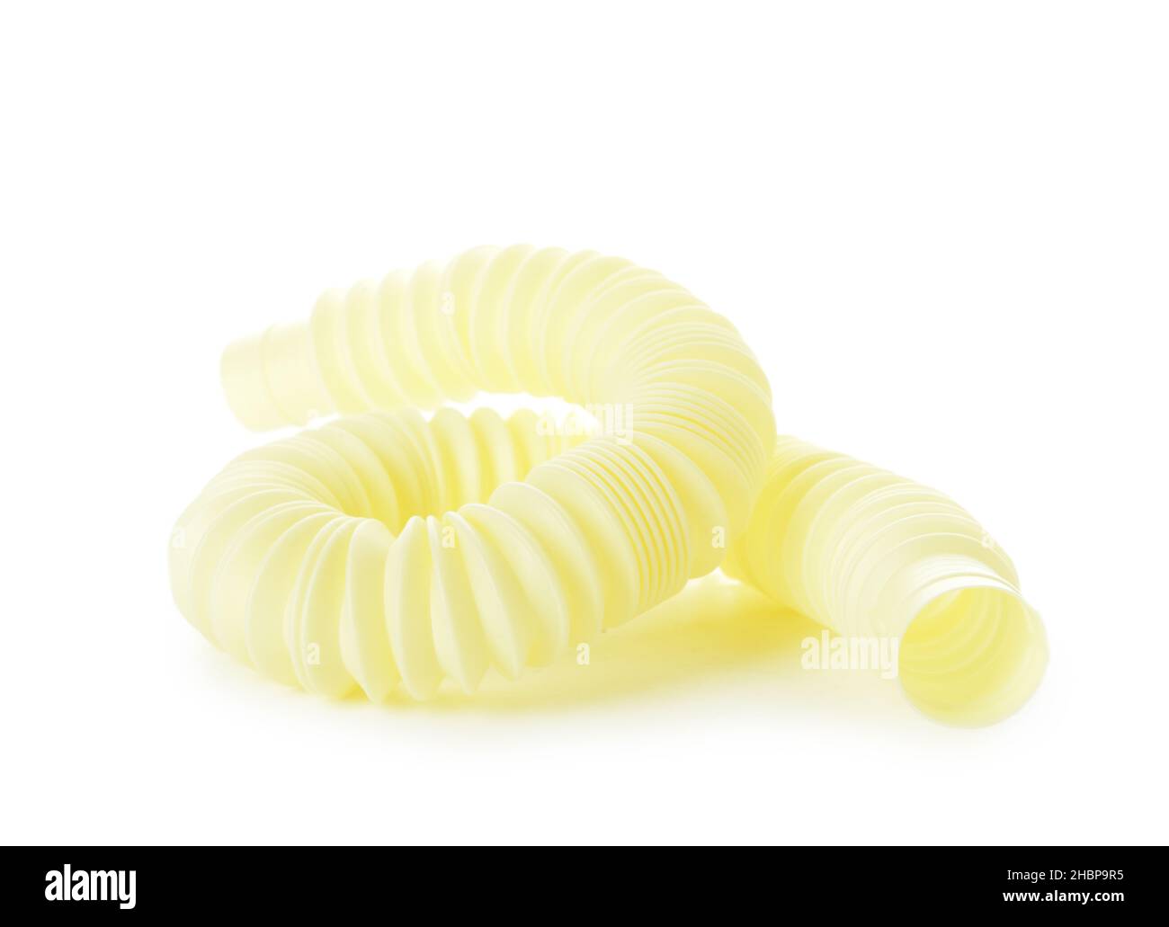 Yellow Pop Tube on white background Stock Photo - Alamy