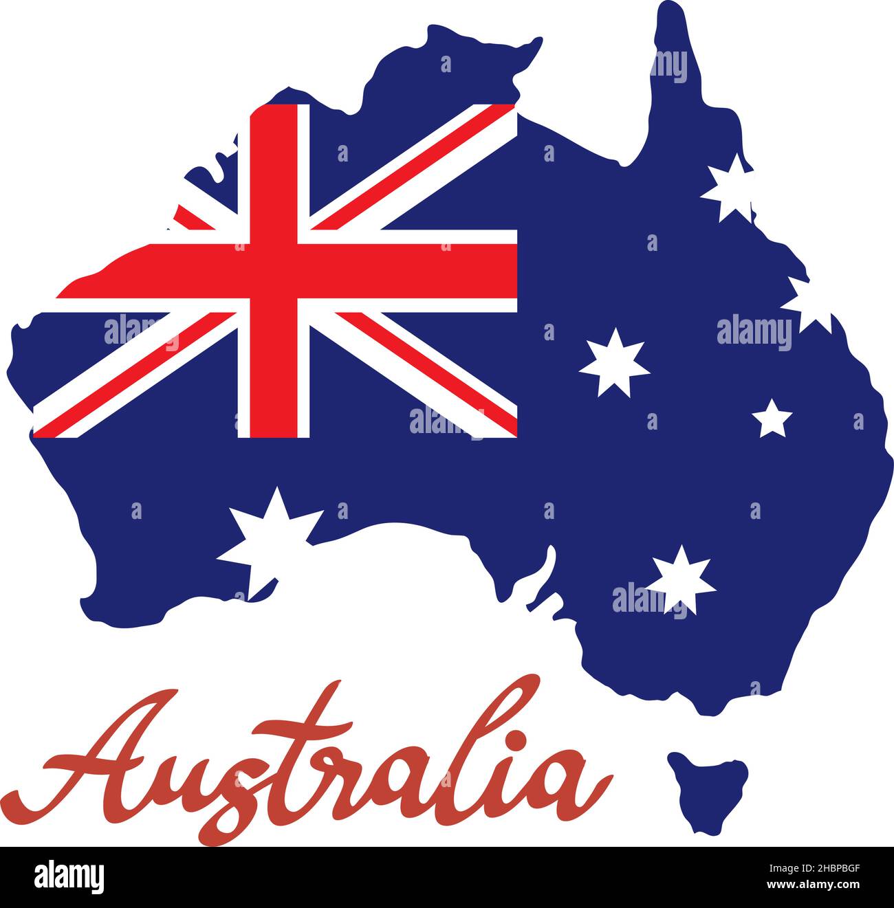 australia flag in map Stock Vector Image & Art - Alamy