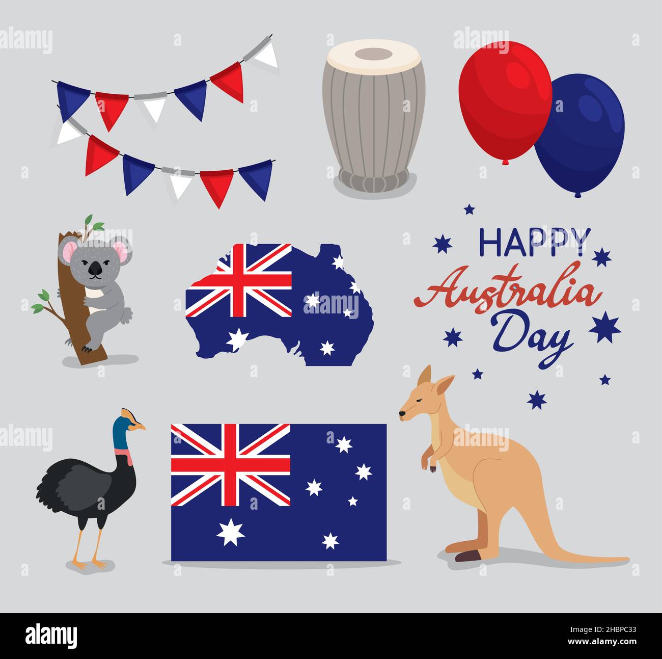 eight australia day icons Stock Vector Image & Art - Alamy