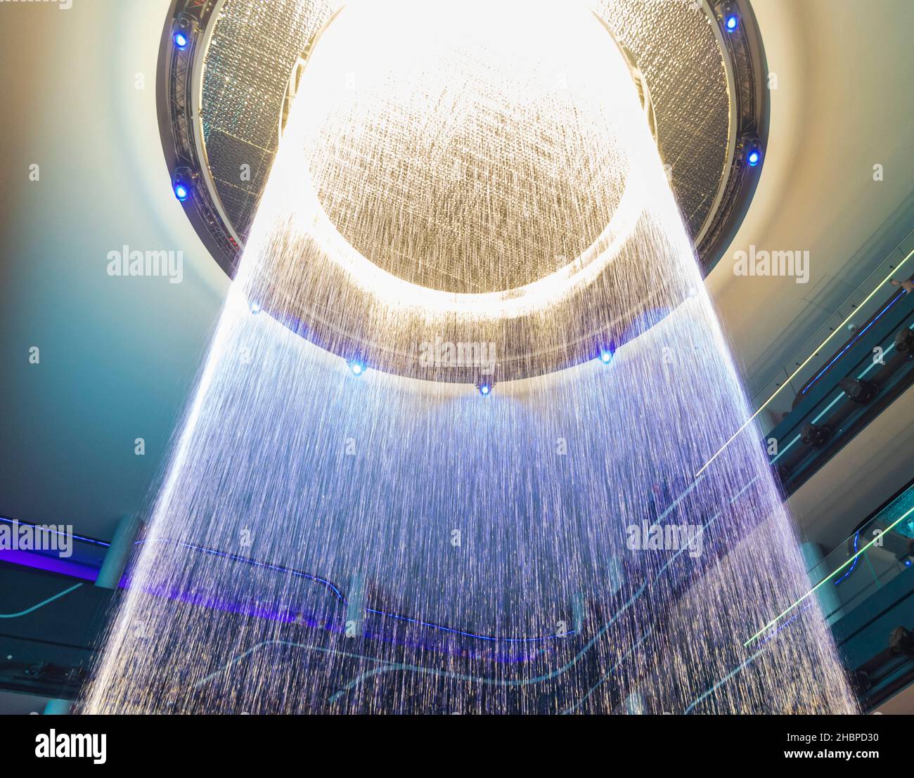 Shot of digital waterfall installation Stock Photo - Alamy