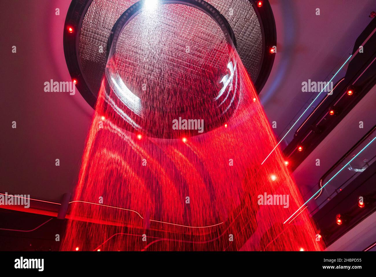 Shot of digital waterfall installation Stock Photo - Alamy