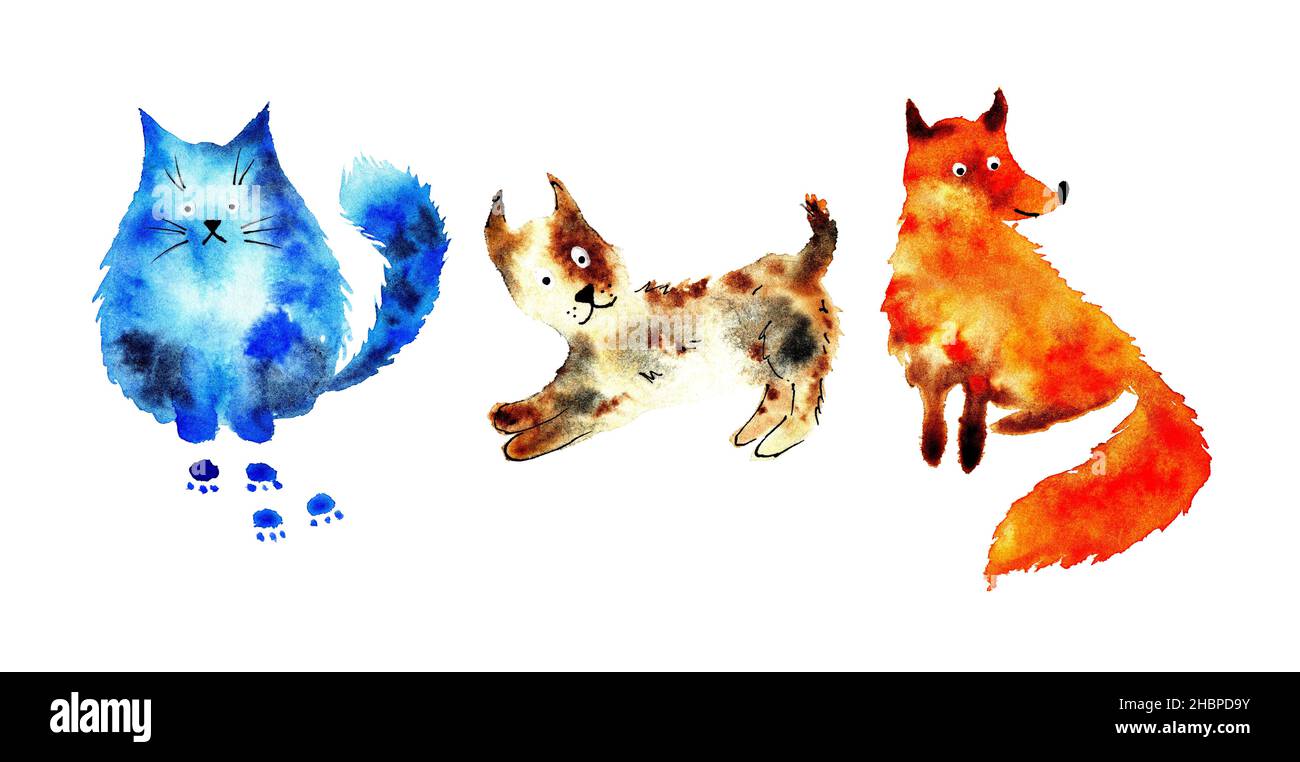 Colorful Watercolor Paintings Of Animals