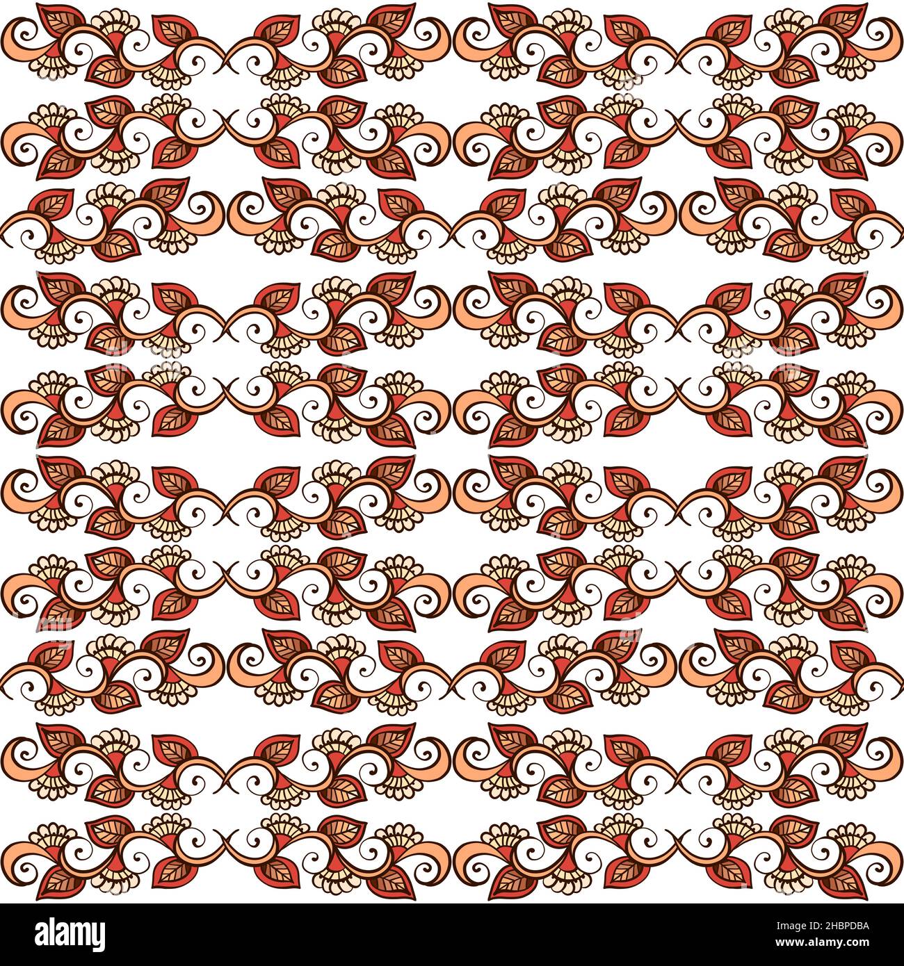 Illustration raster seamless paisley pattern with patterns on white ...