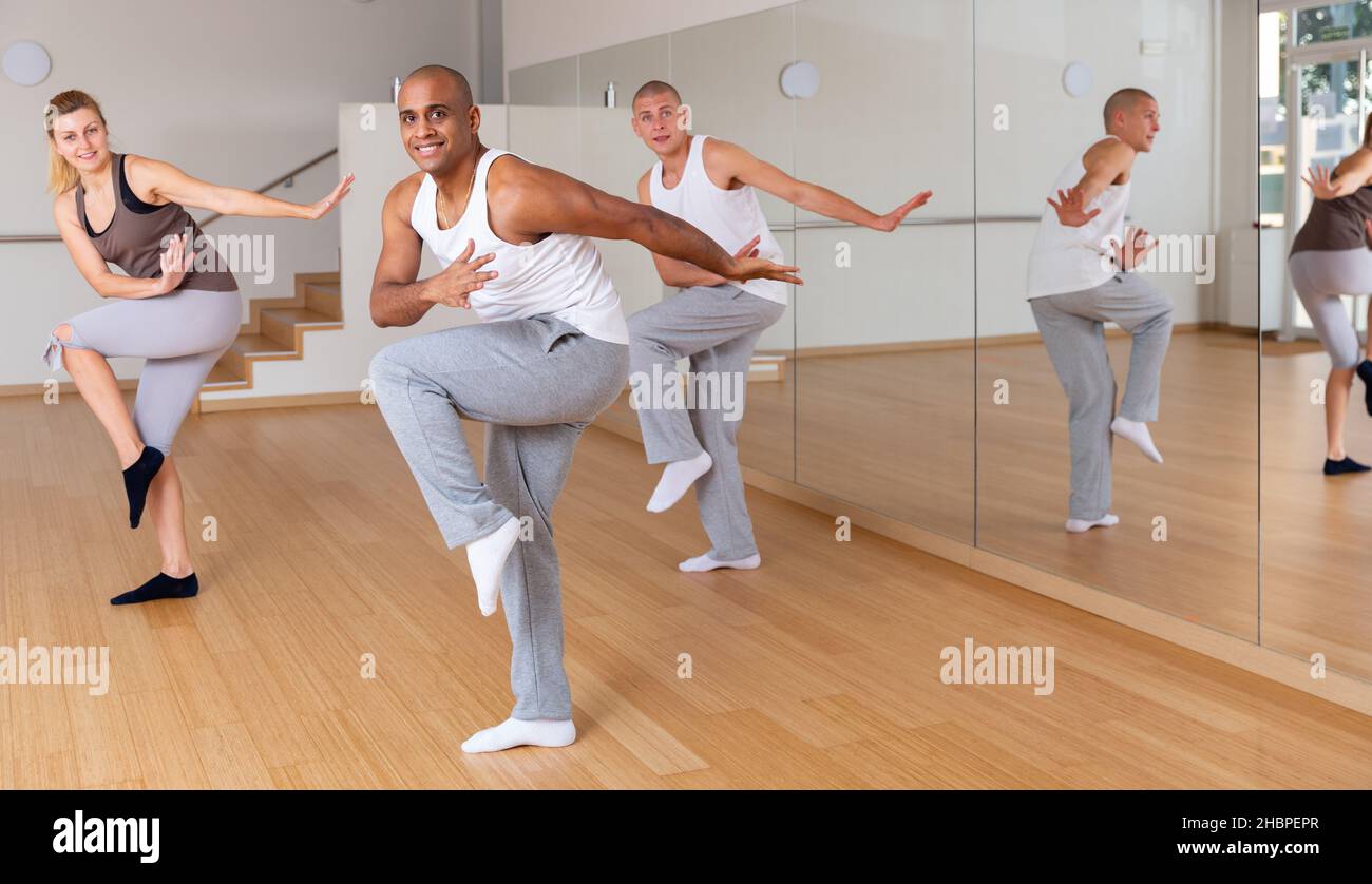 Group of activity people practicing dance techniques Stock Photo - Alamy
