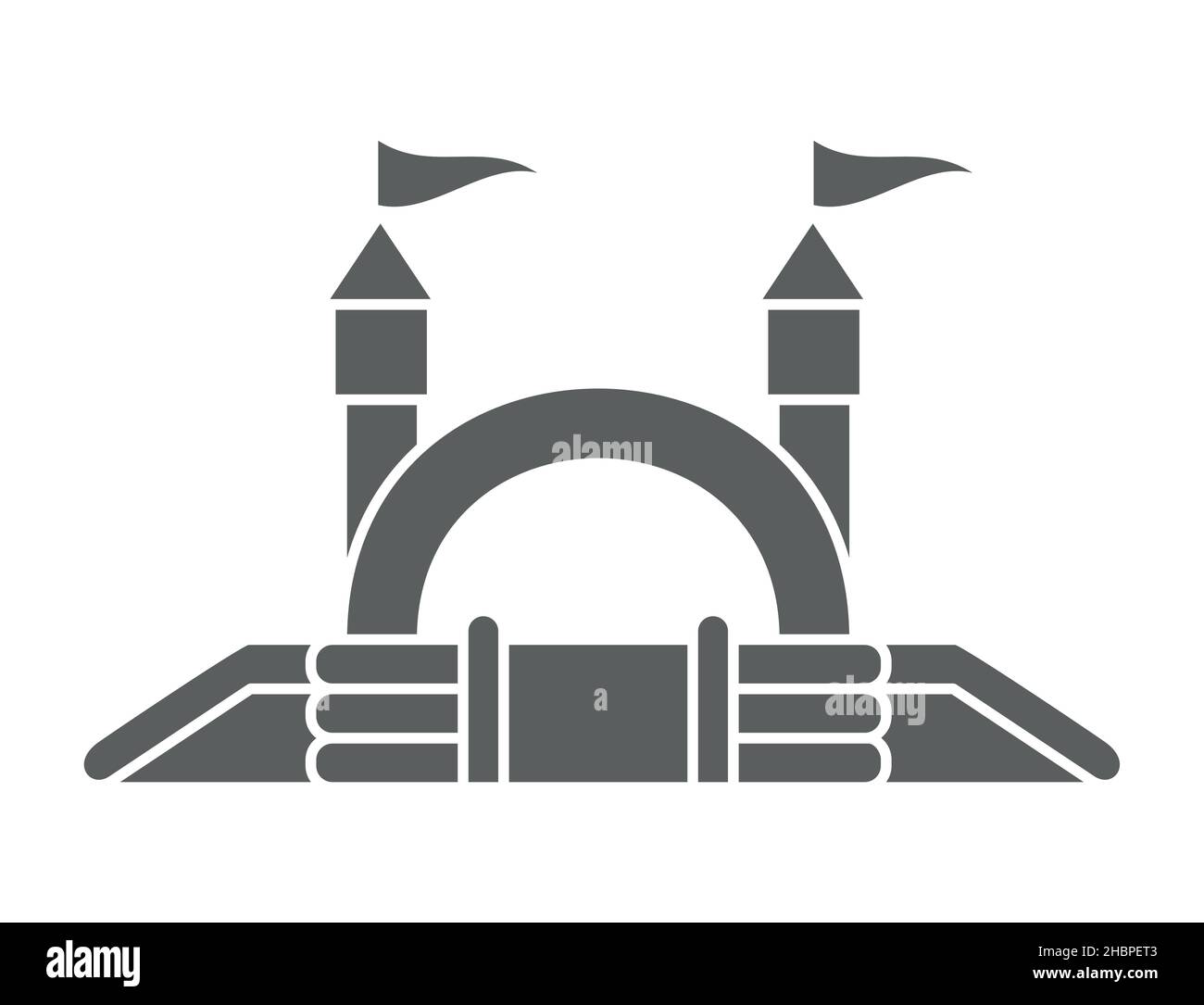 Bouncy inflatable castle. Tower and equipment for child playground ...