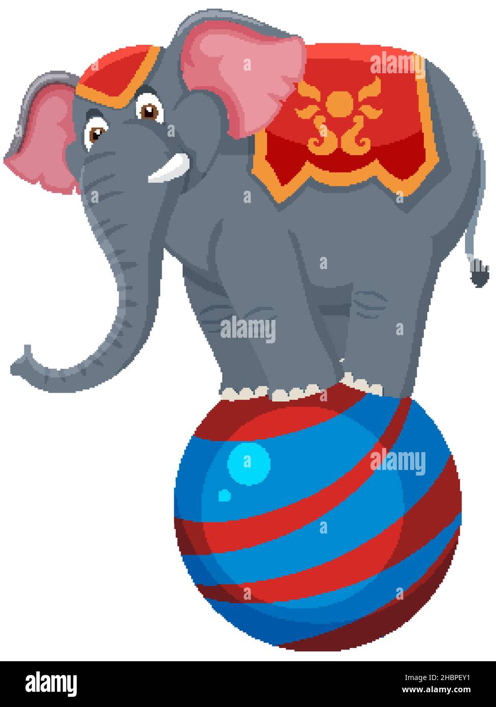 Elephant performance balancing on ball illustration Stock Vector Image ...