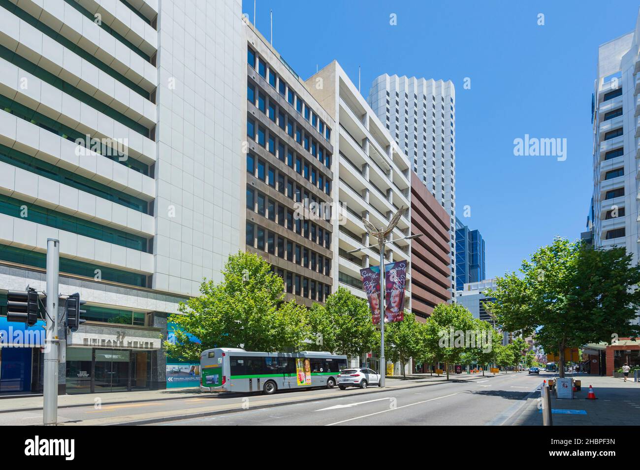 View of St Georges Terrace in CBD, Perth, Western Australia, WA ...