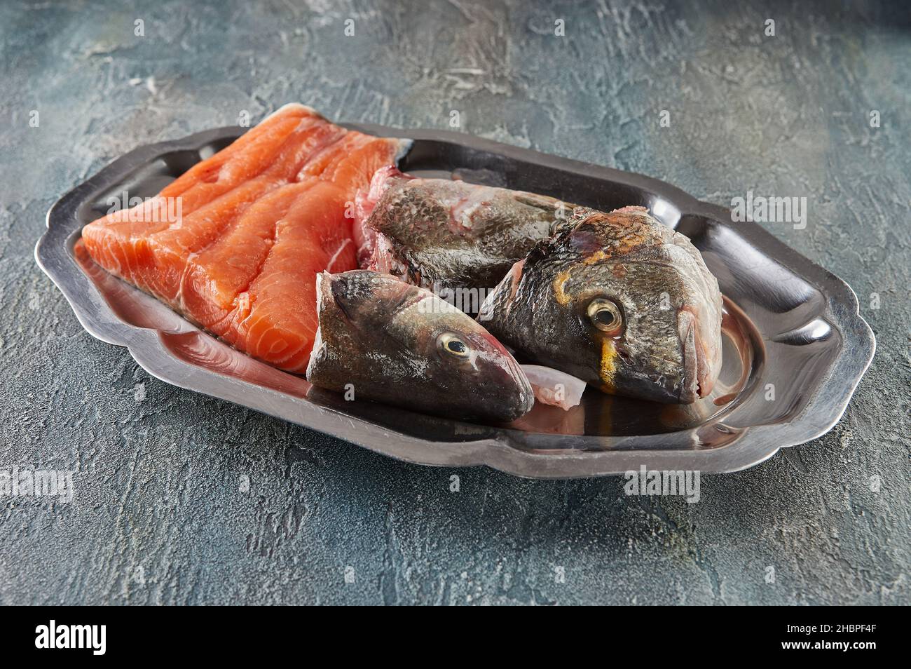 Piece salmon fillet spices hi-res stock photography and images - Alamy