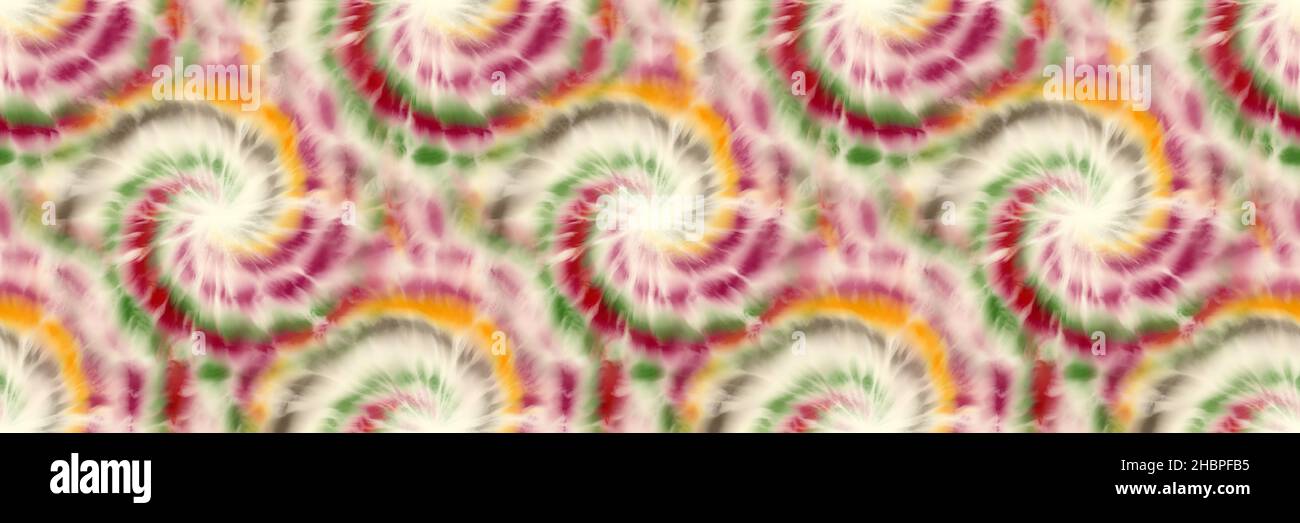 Seamless funky 1970s tie dye border motif pattern for surface design ...