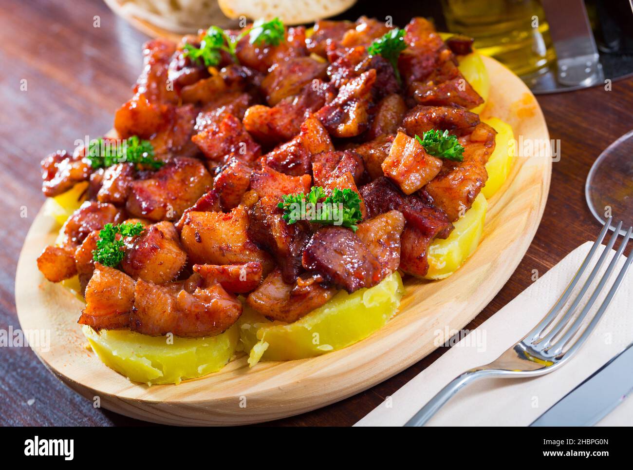 Spanish roasted pig snouts Stock Photo - Alamy