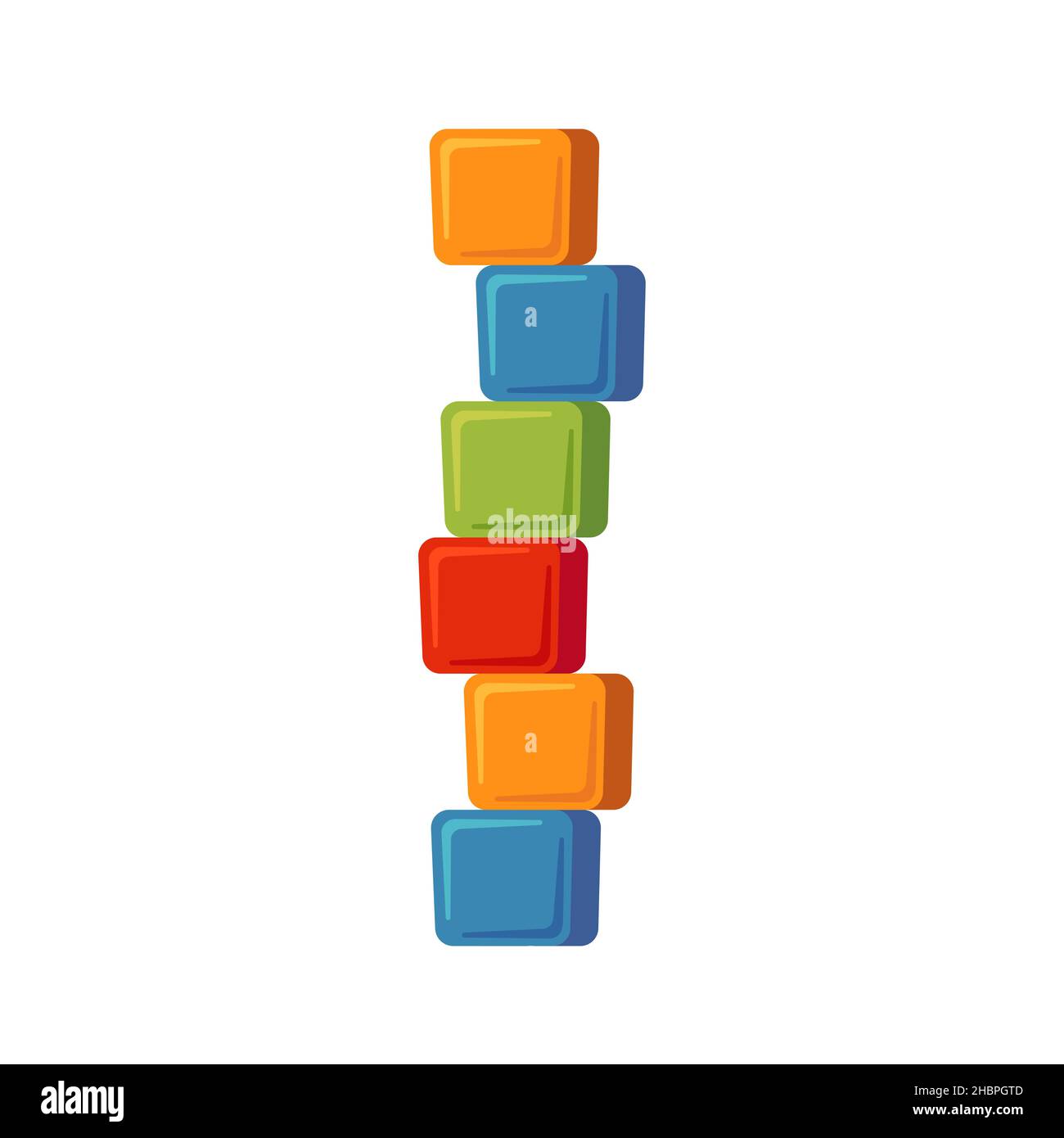 Tower of children toy blocks. Multicolored kids bricks for building and ...