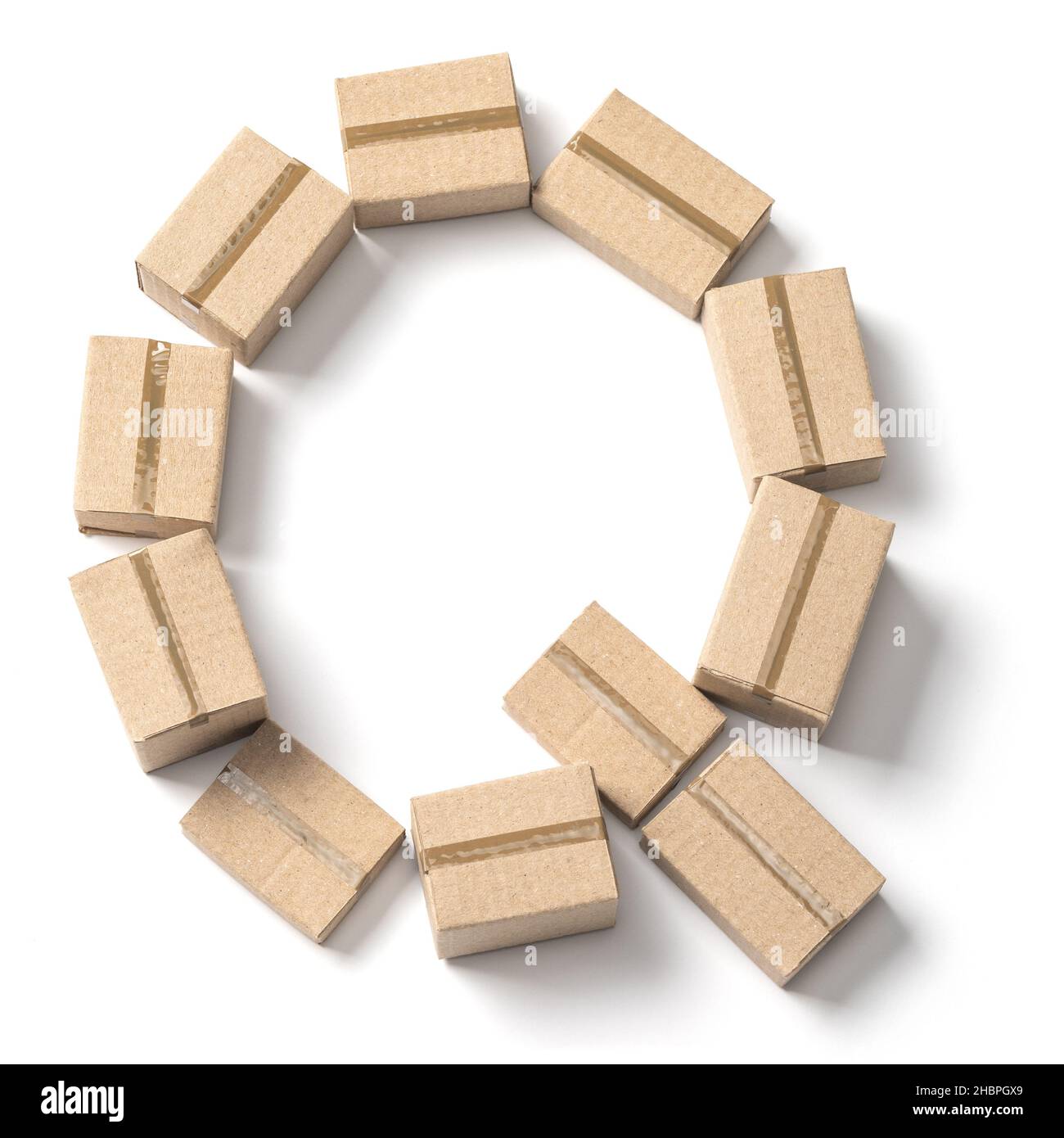 Letter Q. Alphabet from cardboard boxes for delivery isolated on white ...