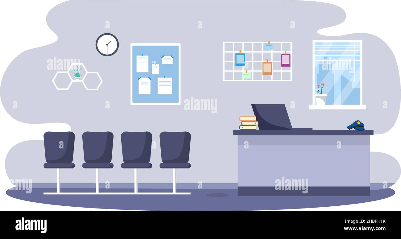 Police Station Department Building with Investigation Bureau Room ...