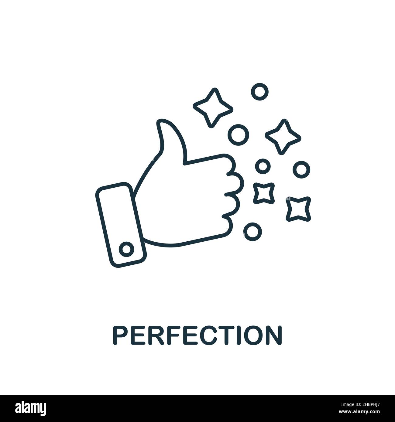 Perfection icon. Line element from cognitive skills collection. Linear Perfection icon sign for ...