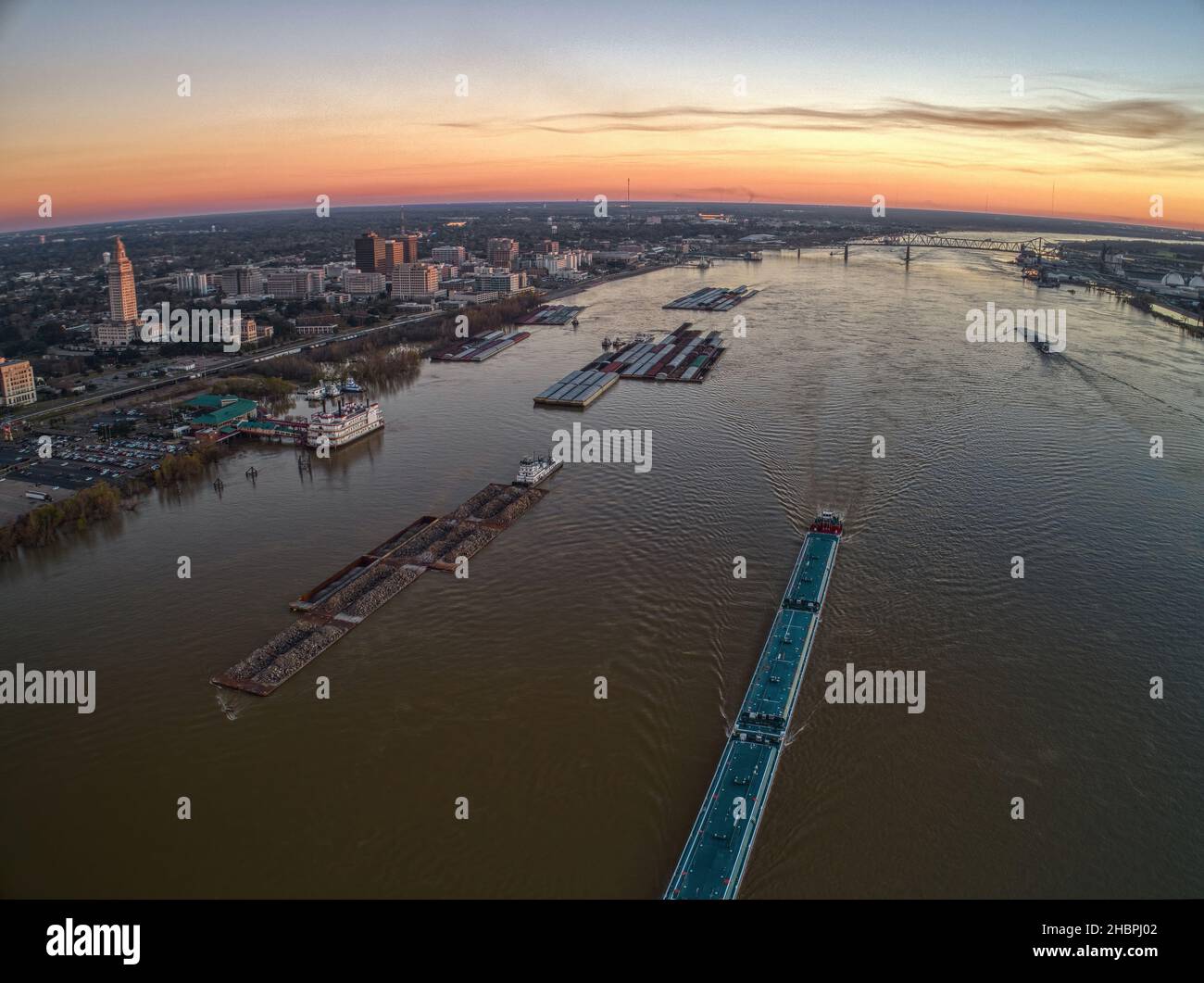 An aerial view of Baton Rouge, the Capitol of the American State of ...