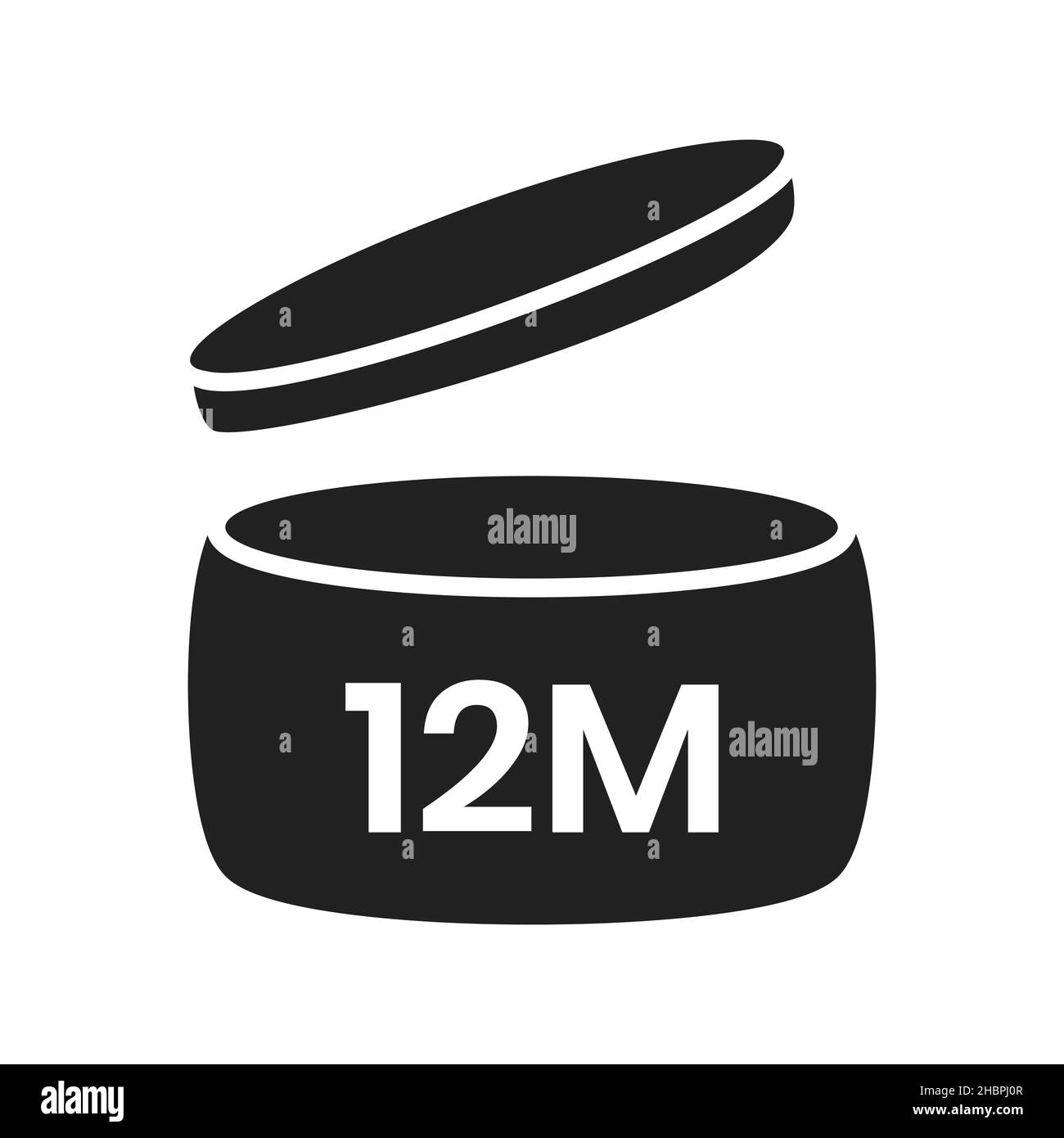 12m period after open pao icon sign flat style design vector ...