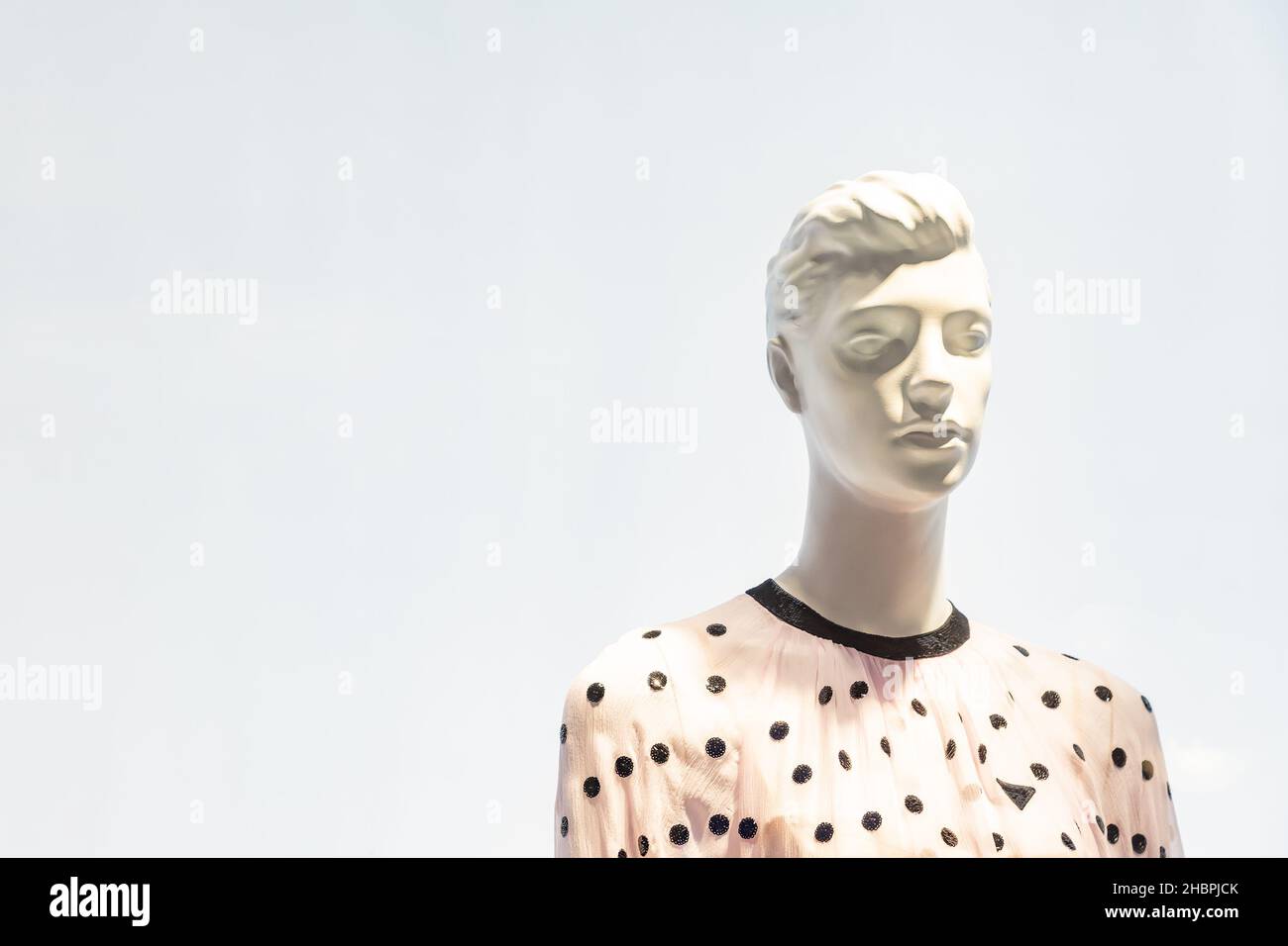 human female mannequin portrait photograph in showcase display of the ...