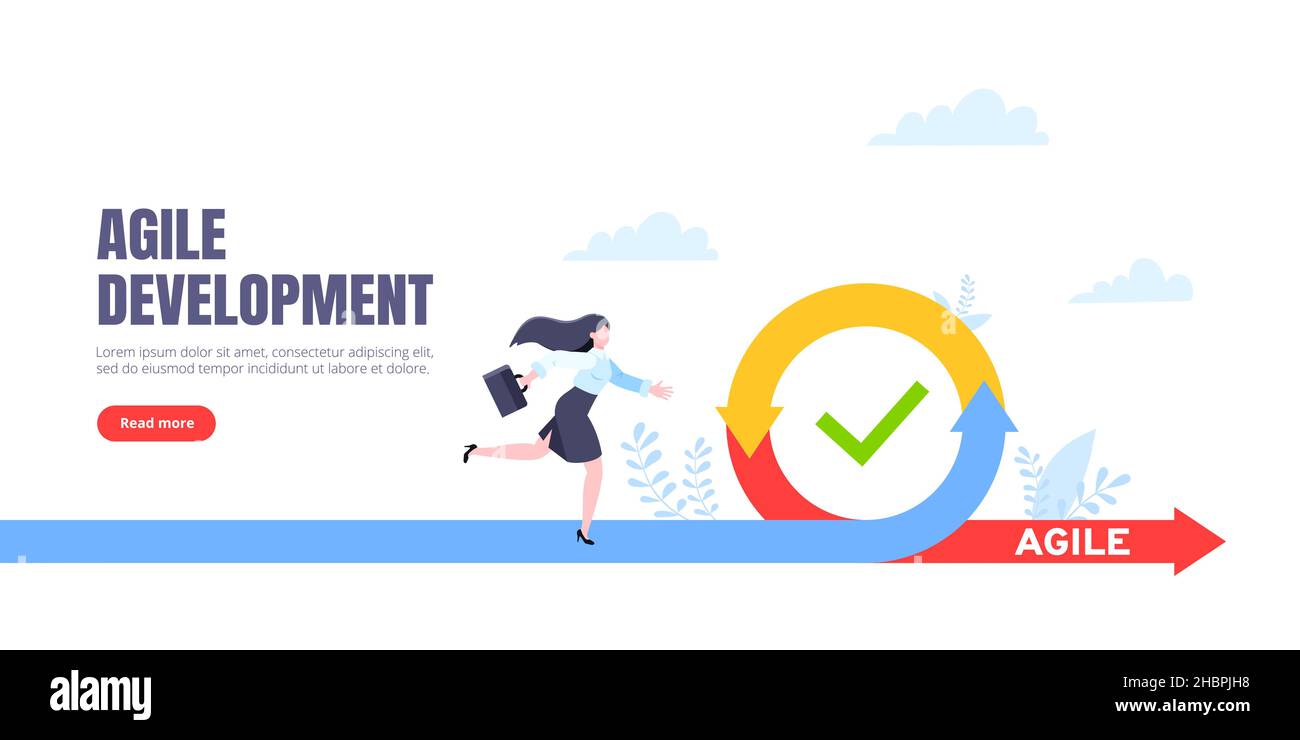 Agile development methodology business concept flat style design vector ...