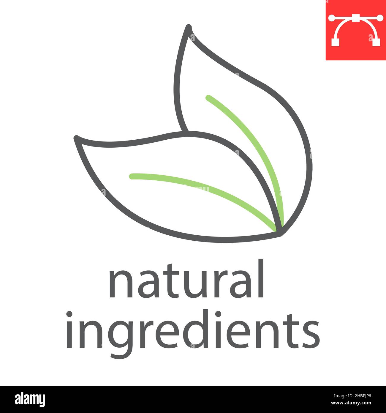Natural ingredients line icon, ecological and environmental, leaf ...