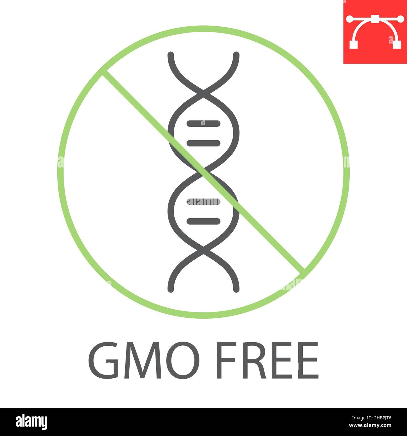 GMO free line icon, healthy and organic, DNA vector icon, vector ...