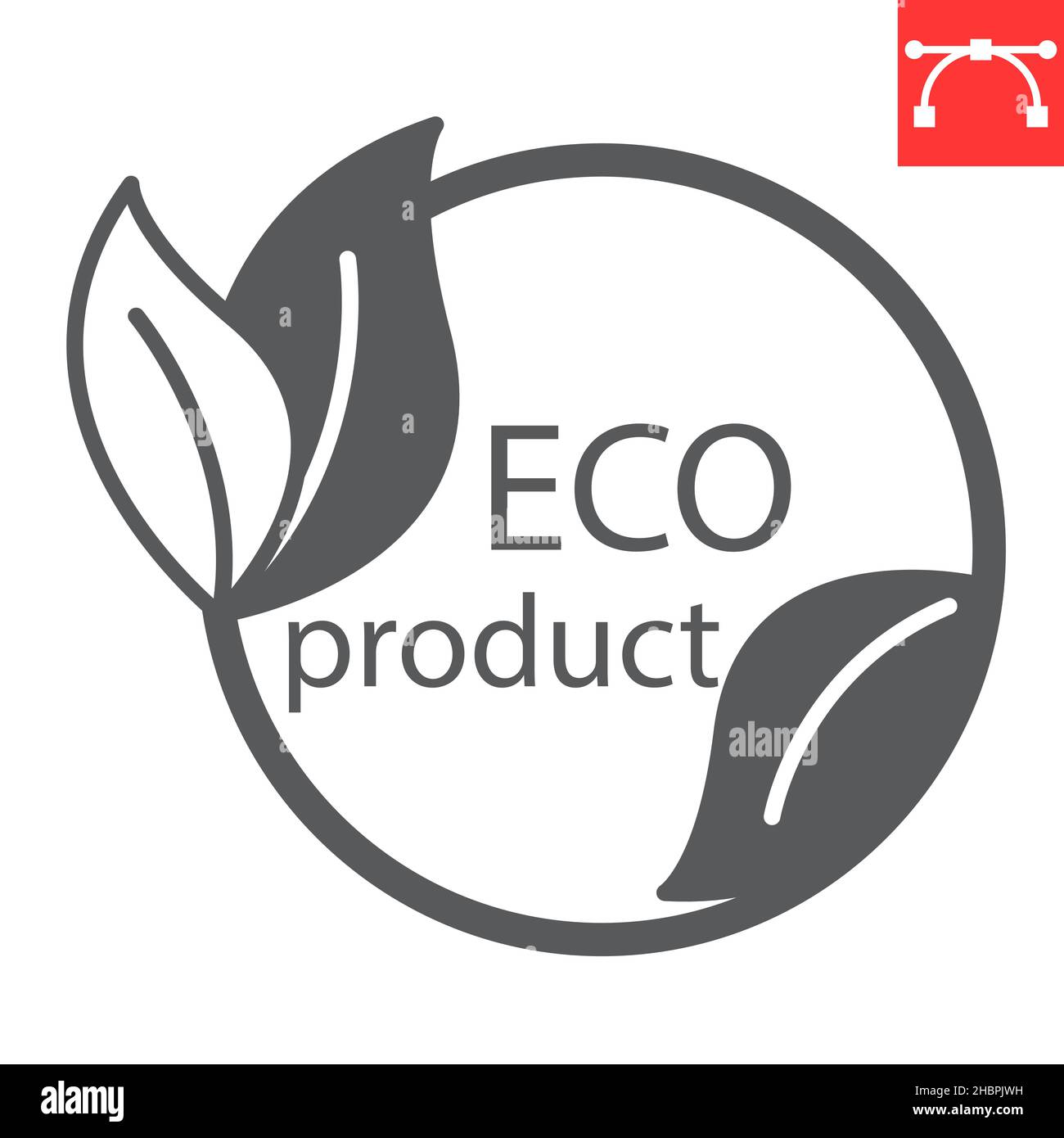 ECO product glyph icon, healthy and eco friendly, eco product vector ...