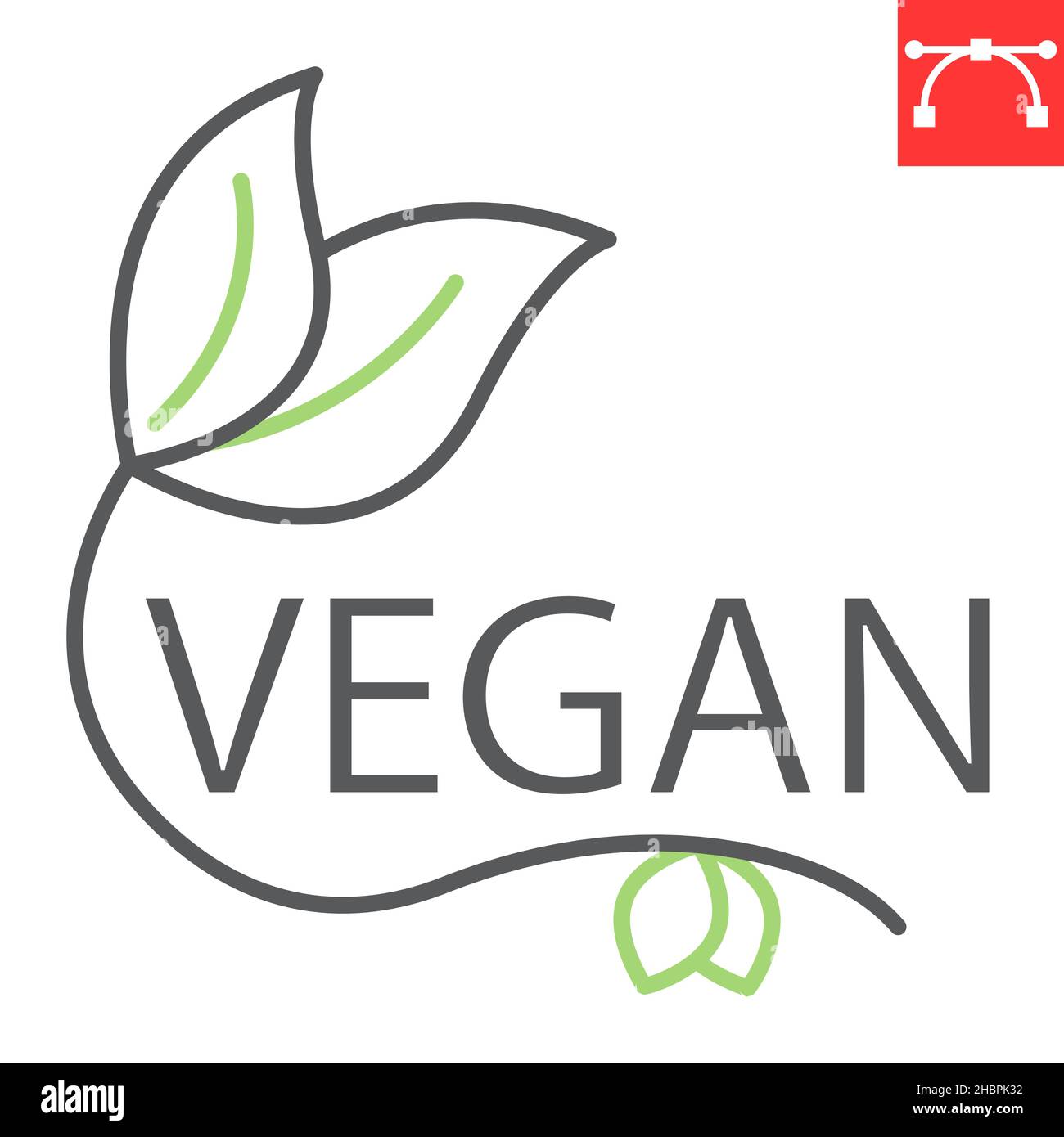 Vegan line icon, healthy and eco friendly, vegetarian vector icon ...