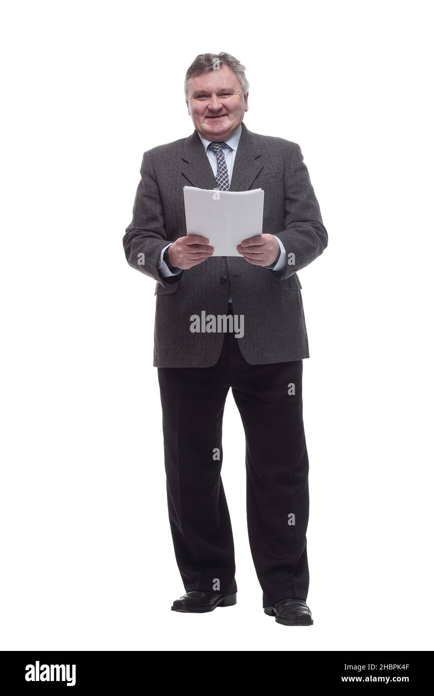 business man with a stack of business documents Stock Photo - Alamy