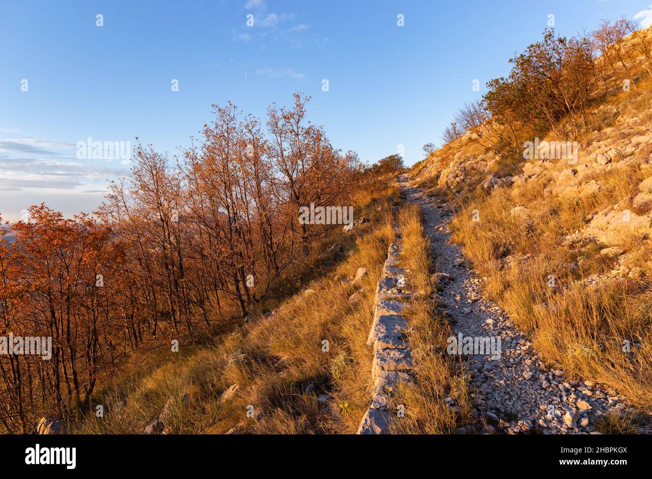Tourist trail located along the Dalmatian coast of the Adriatic Sea ...
