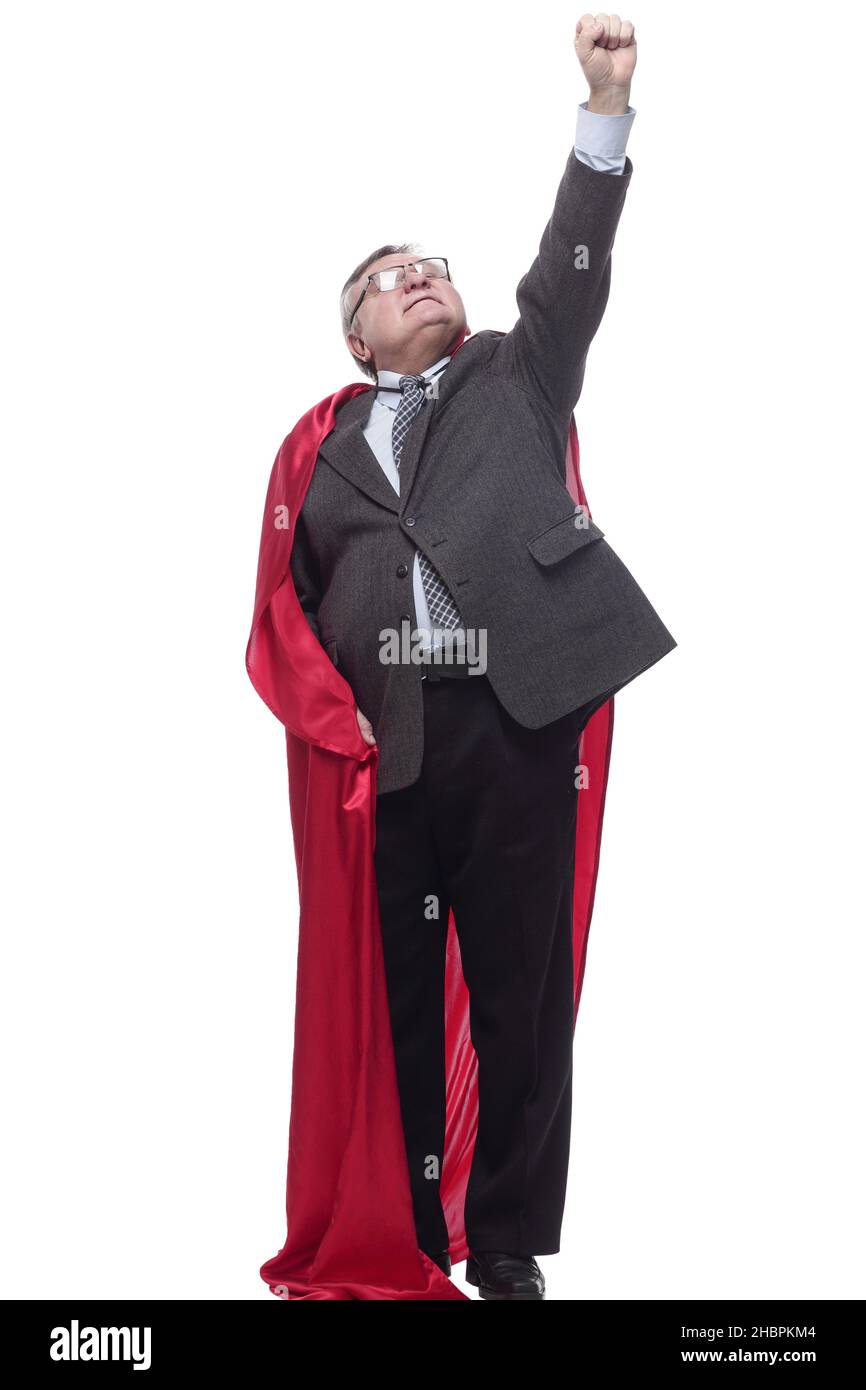 business man in a superhero raincoat. isolated on a white Stock Photo ...